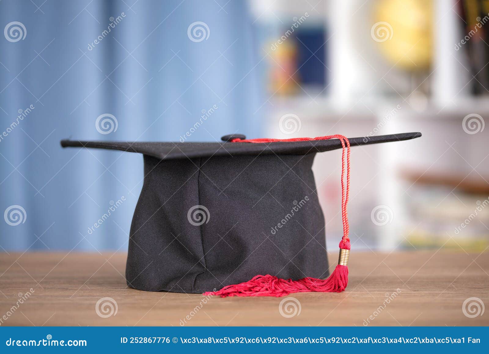 Graduation Cap on the Table Stock Photo - Image of school, season ...