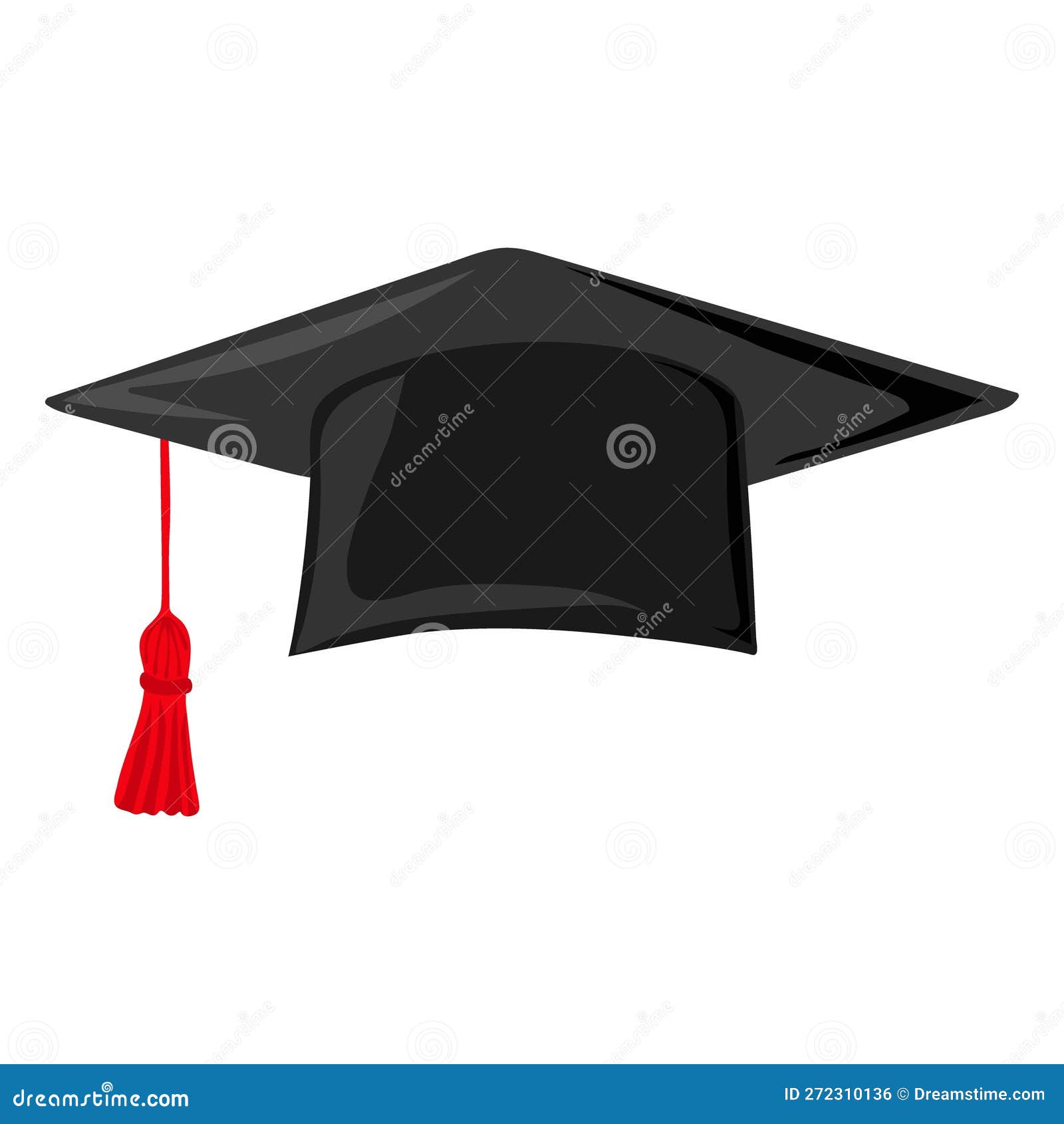 Graduation Cap with Tassel. Element for Degree Ceremony and Educational ...