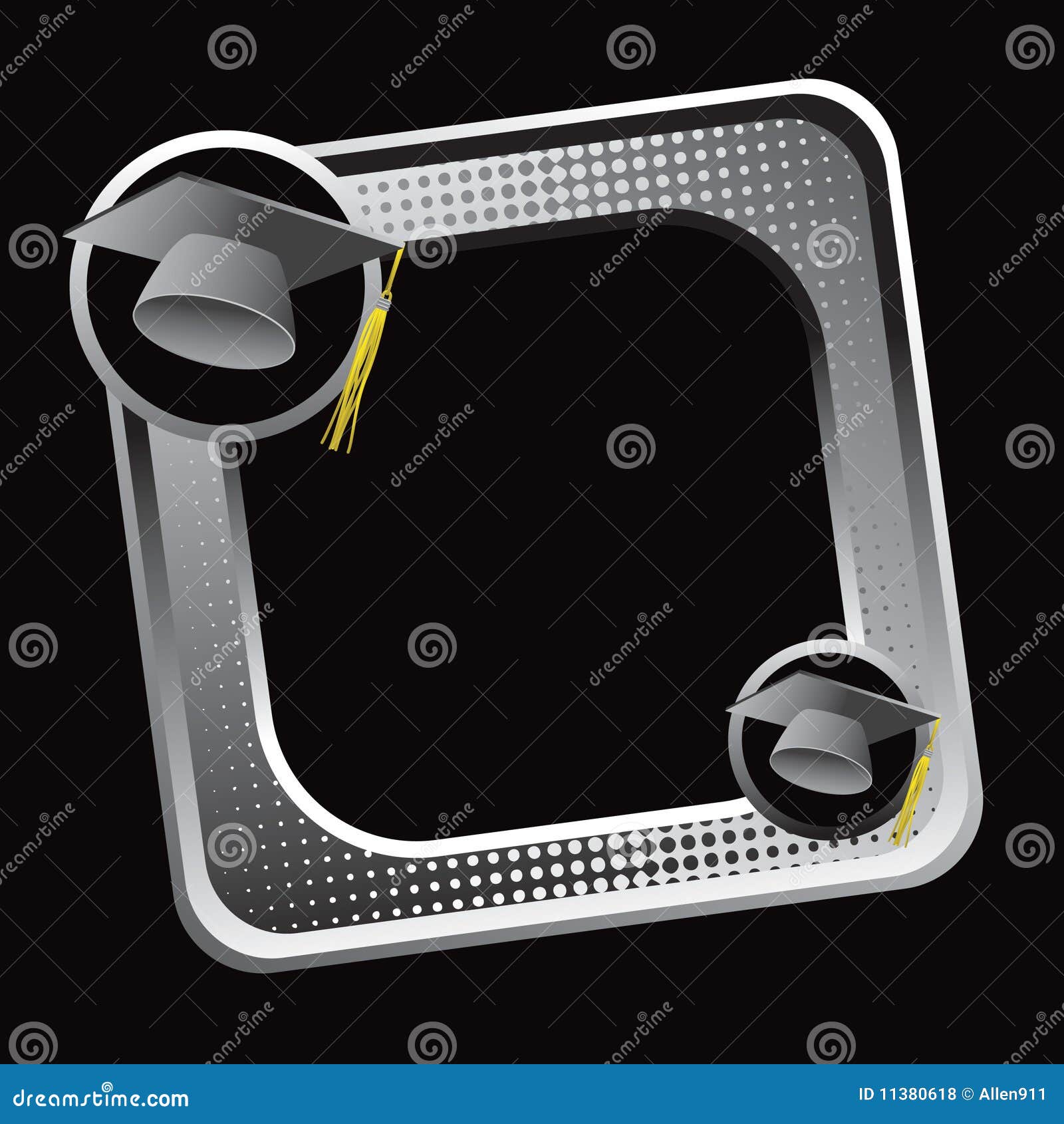 Graduation Cap and Tassel on Tilted Silver Icon Stock Vector ...