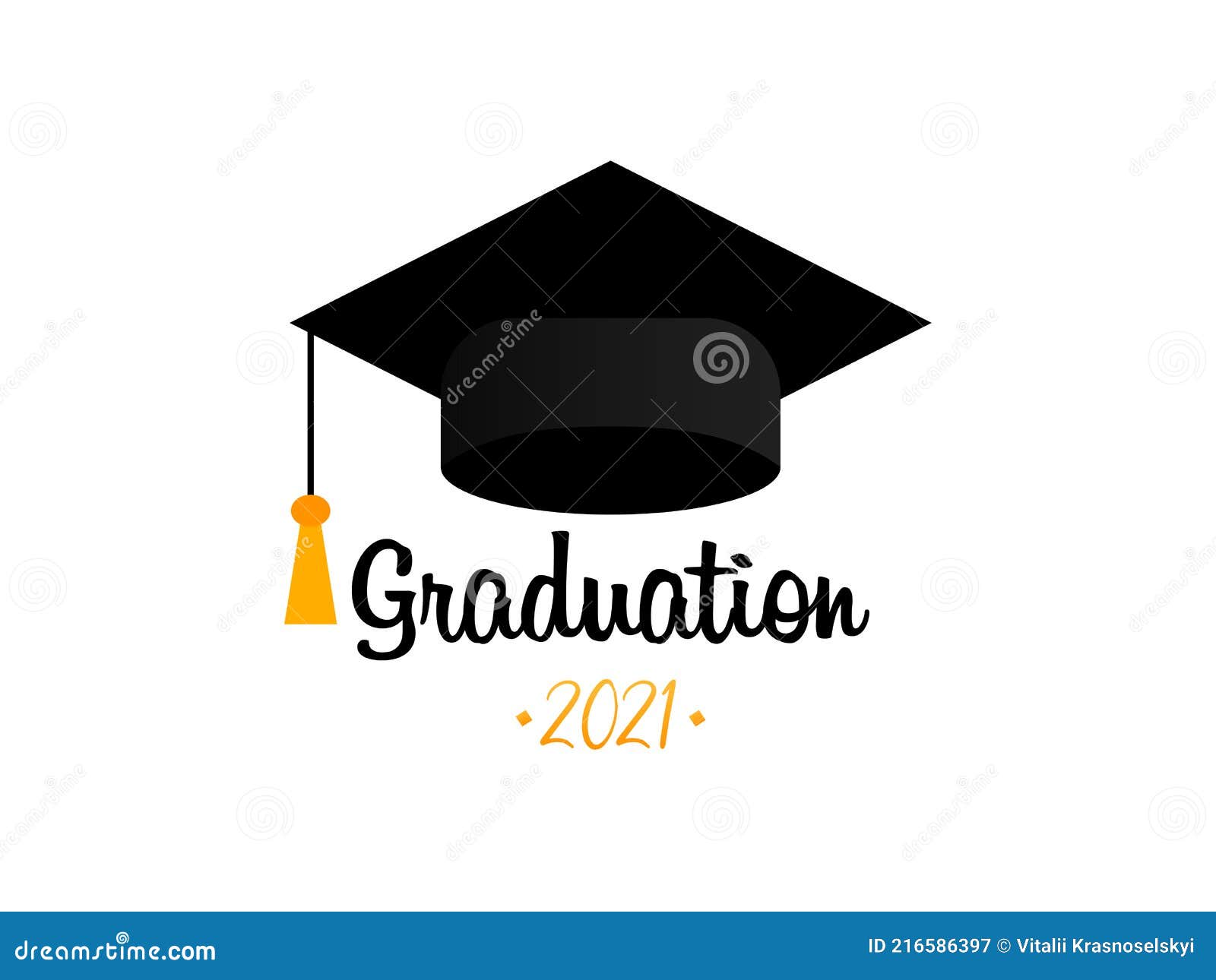 Graduation 2021 stock vector. Illustration of artwork - 216586397