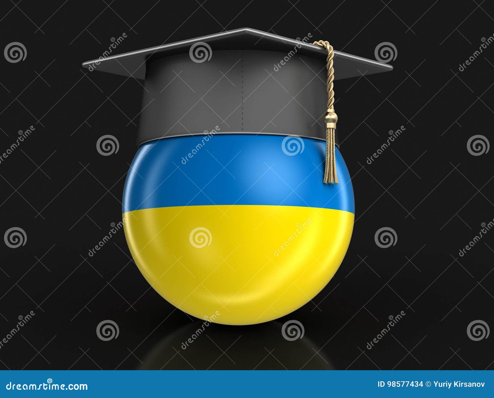Graduation Cap and Ukrainian Flag Stock Illustration - Illustration of ...