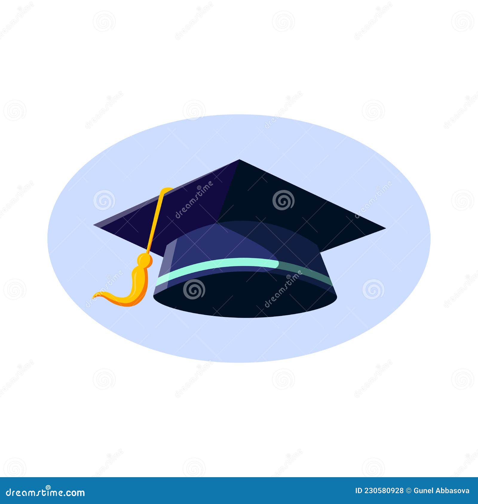 Graduation Cap Colorful Clipart. Graduation Cap Flat Illustration Stock ...