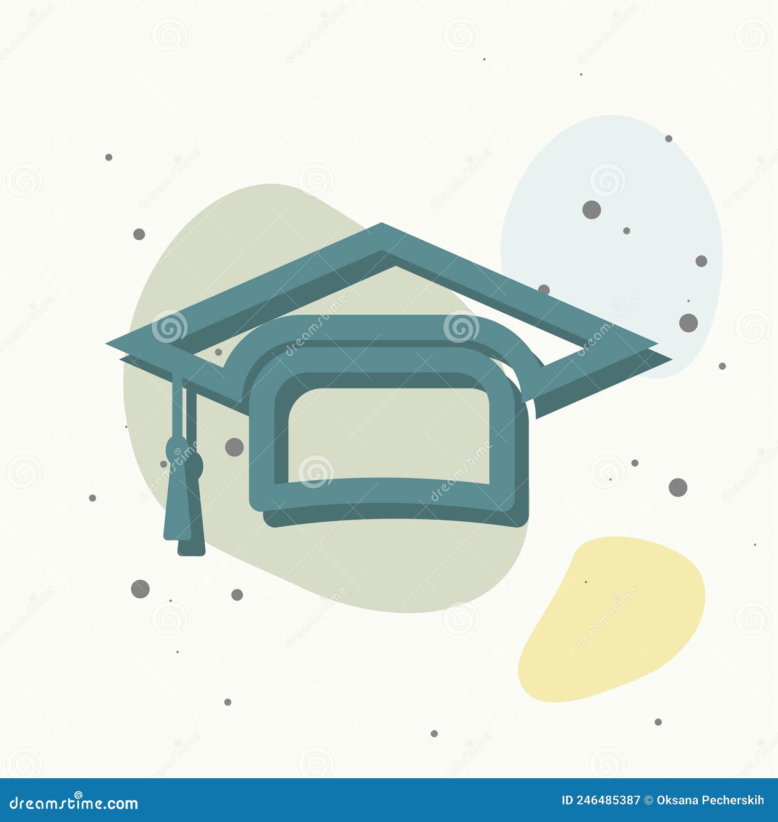 Graduation Cap Vector Icon. Hight School Symbol on Multicolored ...