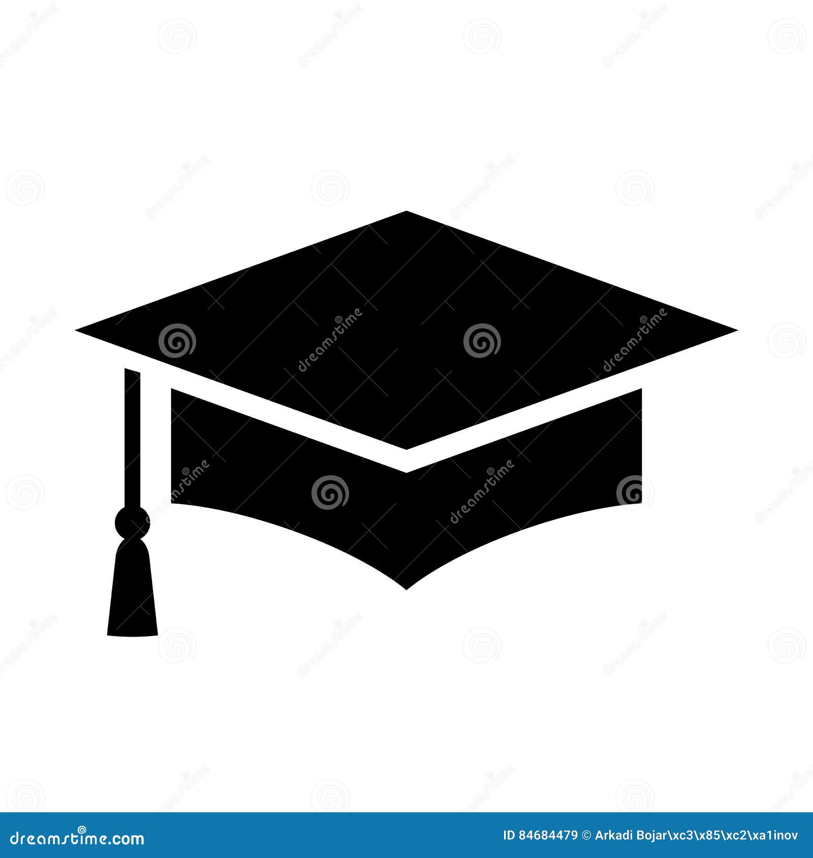 Graduation Hat Icon In Comic Style. Student Cap Cartoon Vector ...