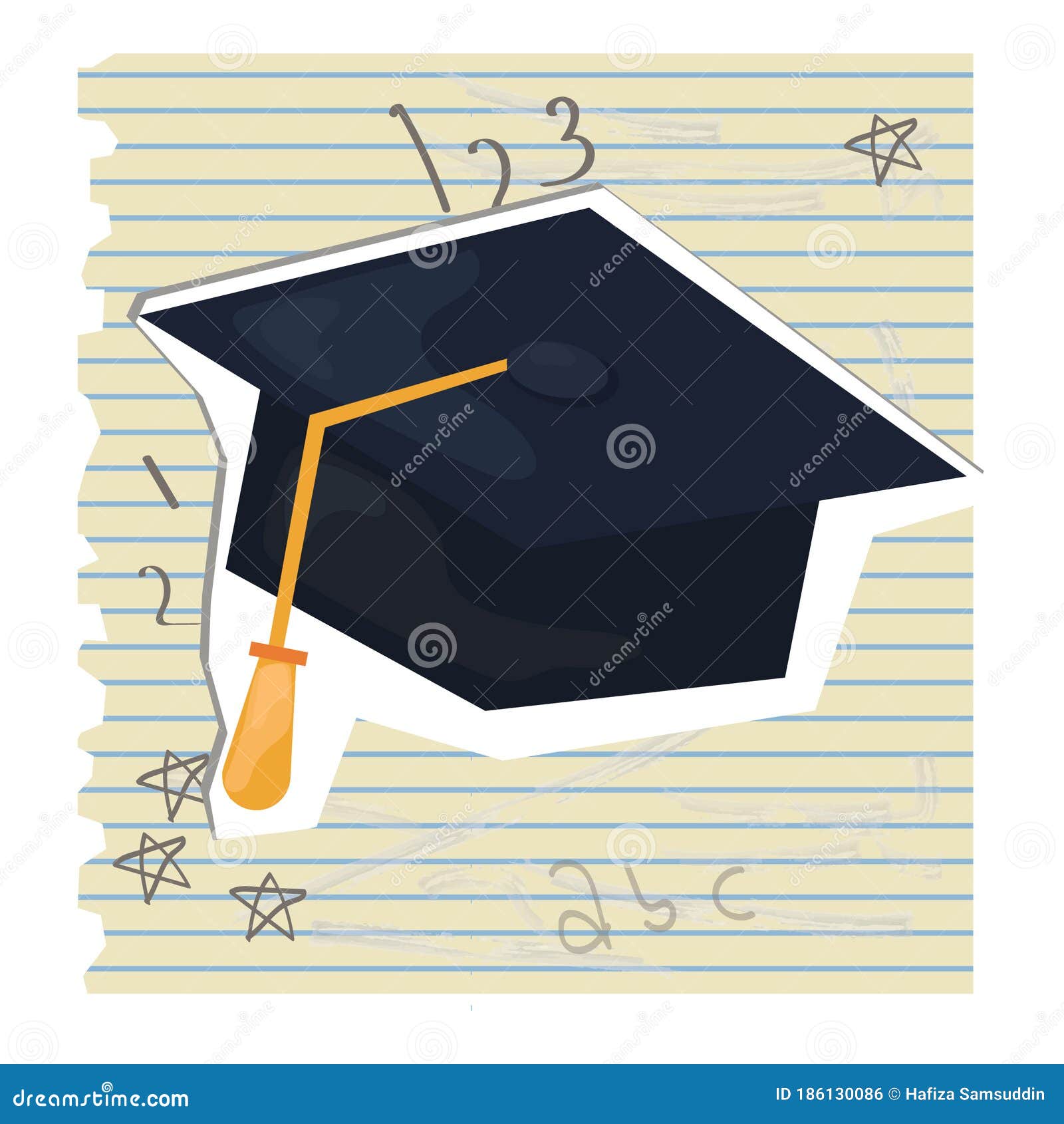 Graduation Cap. Vector Illustration Decorative Design Stock ...