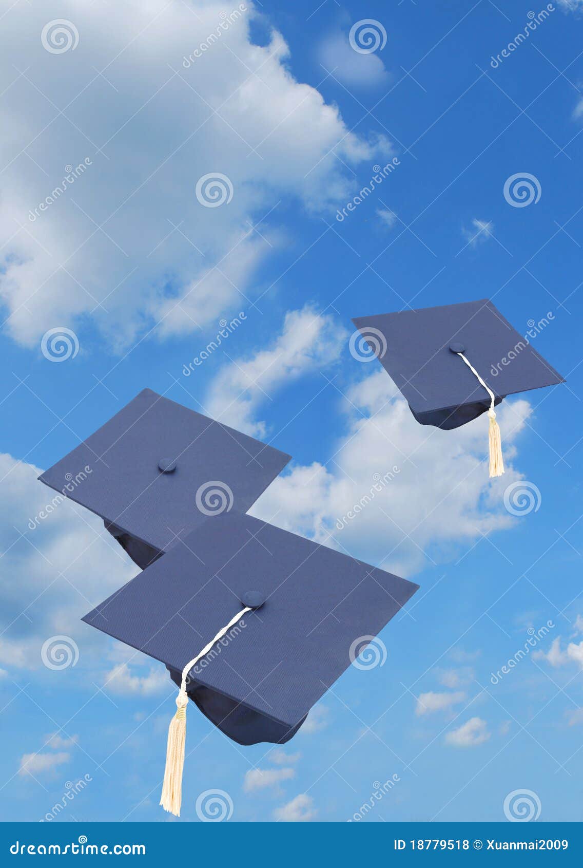 Graduation caps stock photo. Image of white, achievement - 18779518