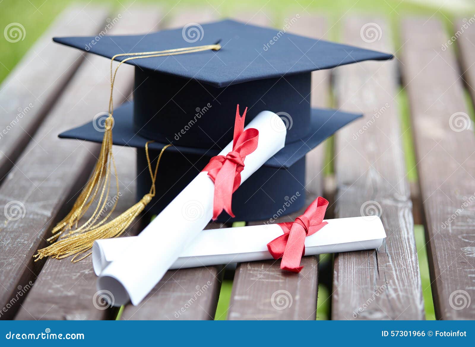 Graduation Caps with Certificates Stock Photo - Image of macro, degree ...