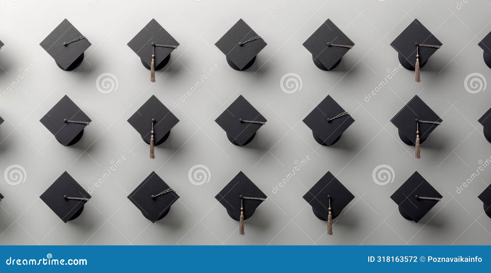Graduation Caps Pattern on White Background Stock Illustration ...