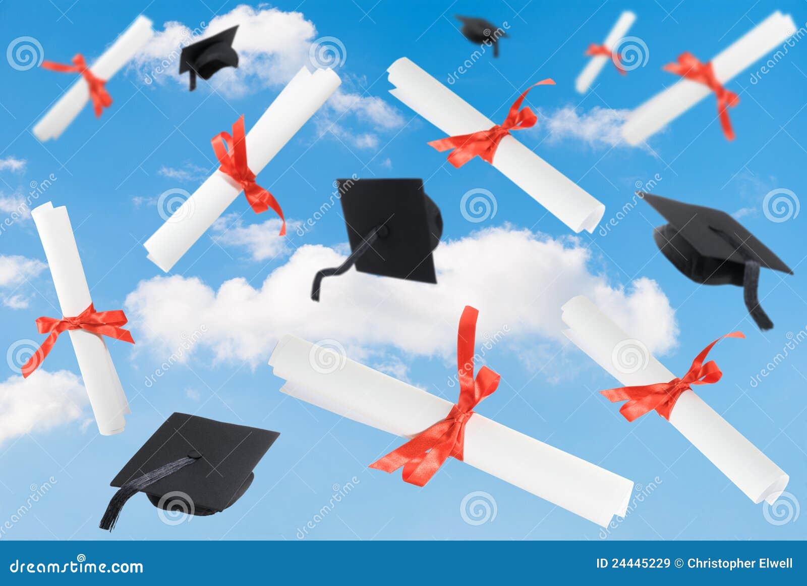 A See Of Graduation Caps At A Graduation Ceremony Royalty-Free Stock ...
