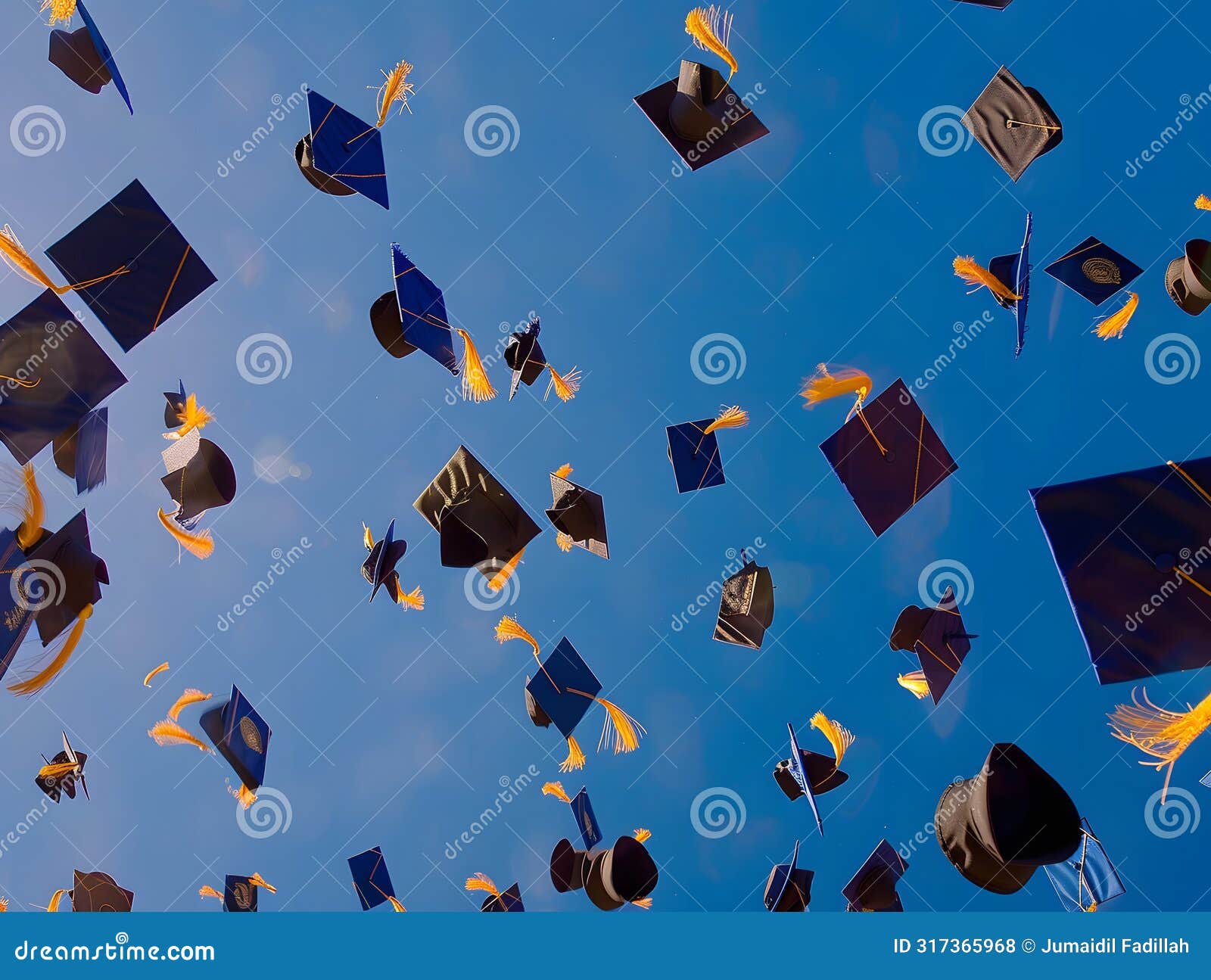 Graduation Caps Thrown into the Sky, Symbolizing the Joy of Academic ...