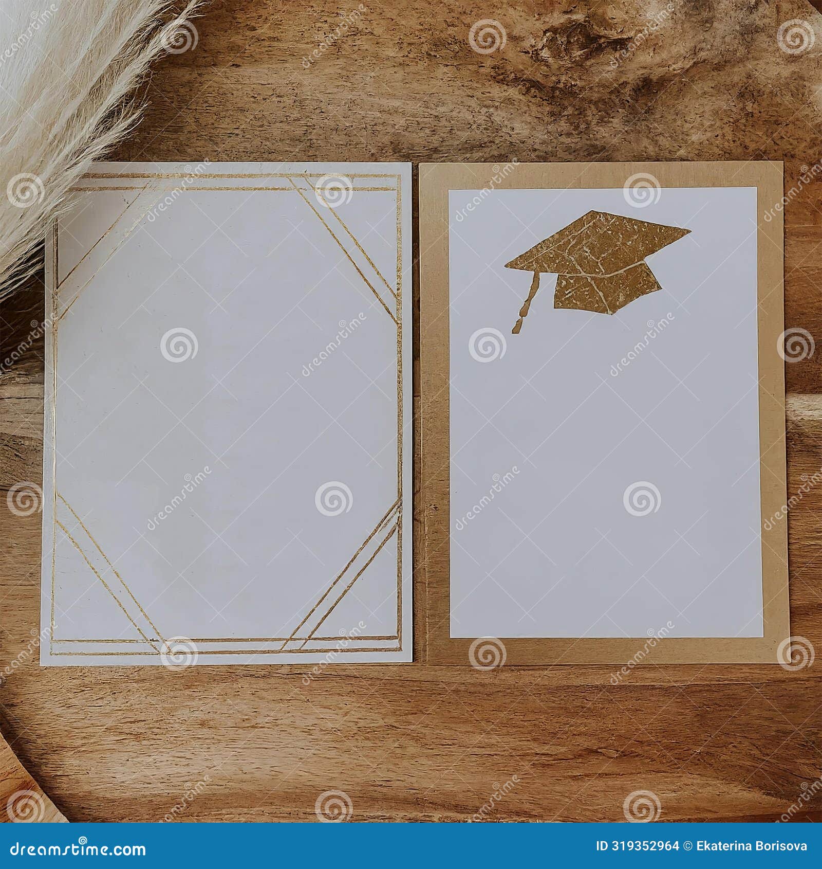 A Graduation Card With A Gold Frame And A Gold Graduation Cap On It ...