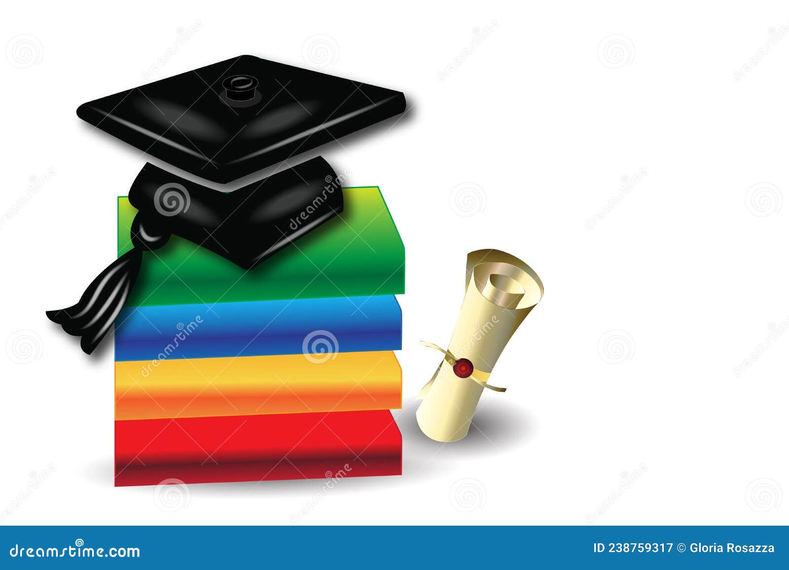 Books Graduation Card Logo Vector Image Stock Vector - Illustration of ...