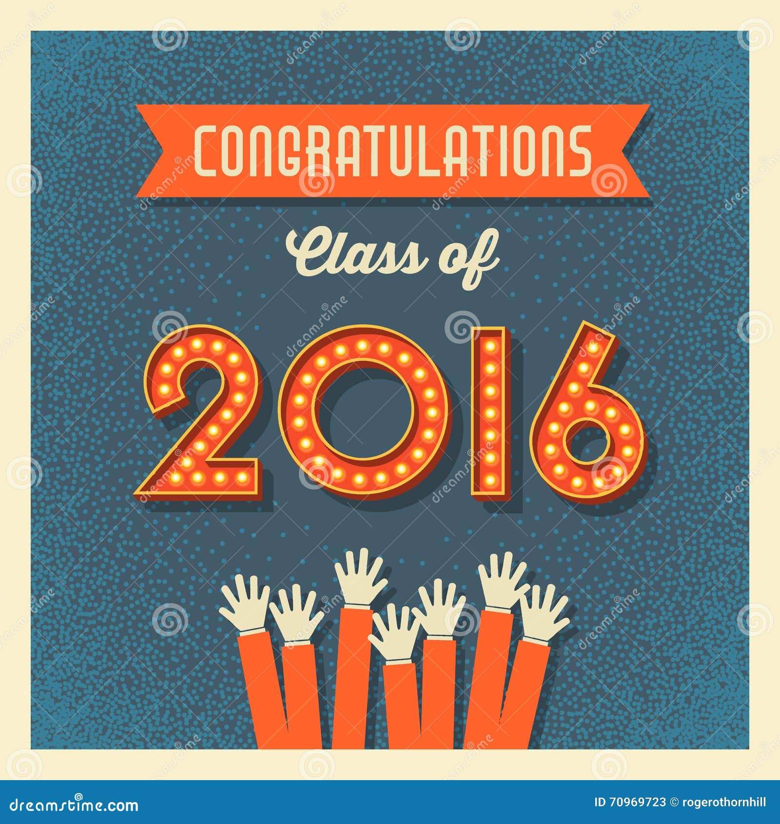 2016 Graduation Card with Marquee Lighted Numbers Stock Vector ...