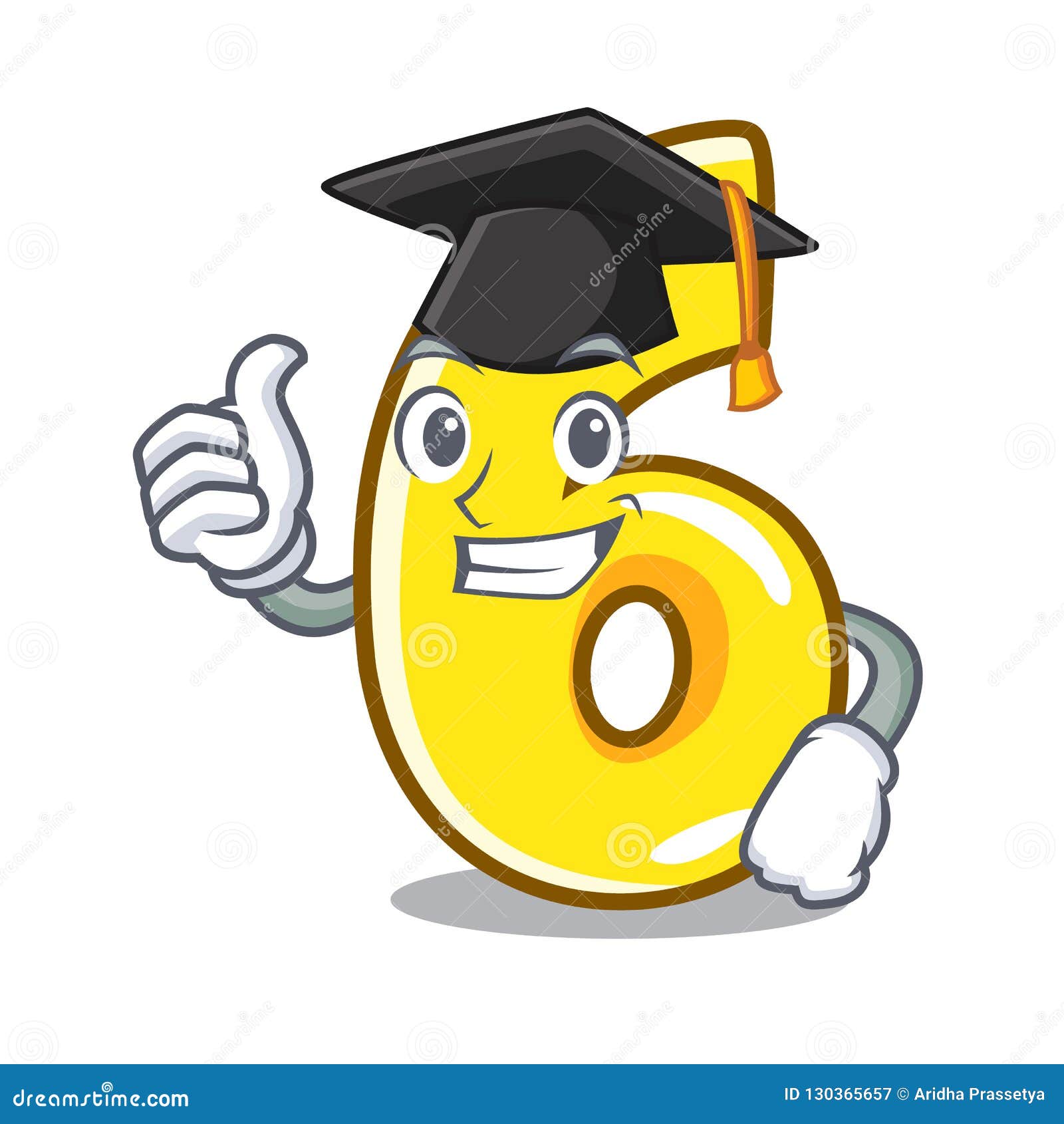 Graduation Cartoon Number Six on the Road Stock Vector - Illustration ...