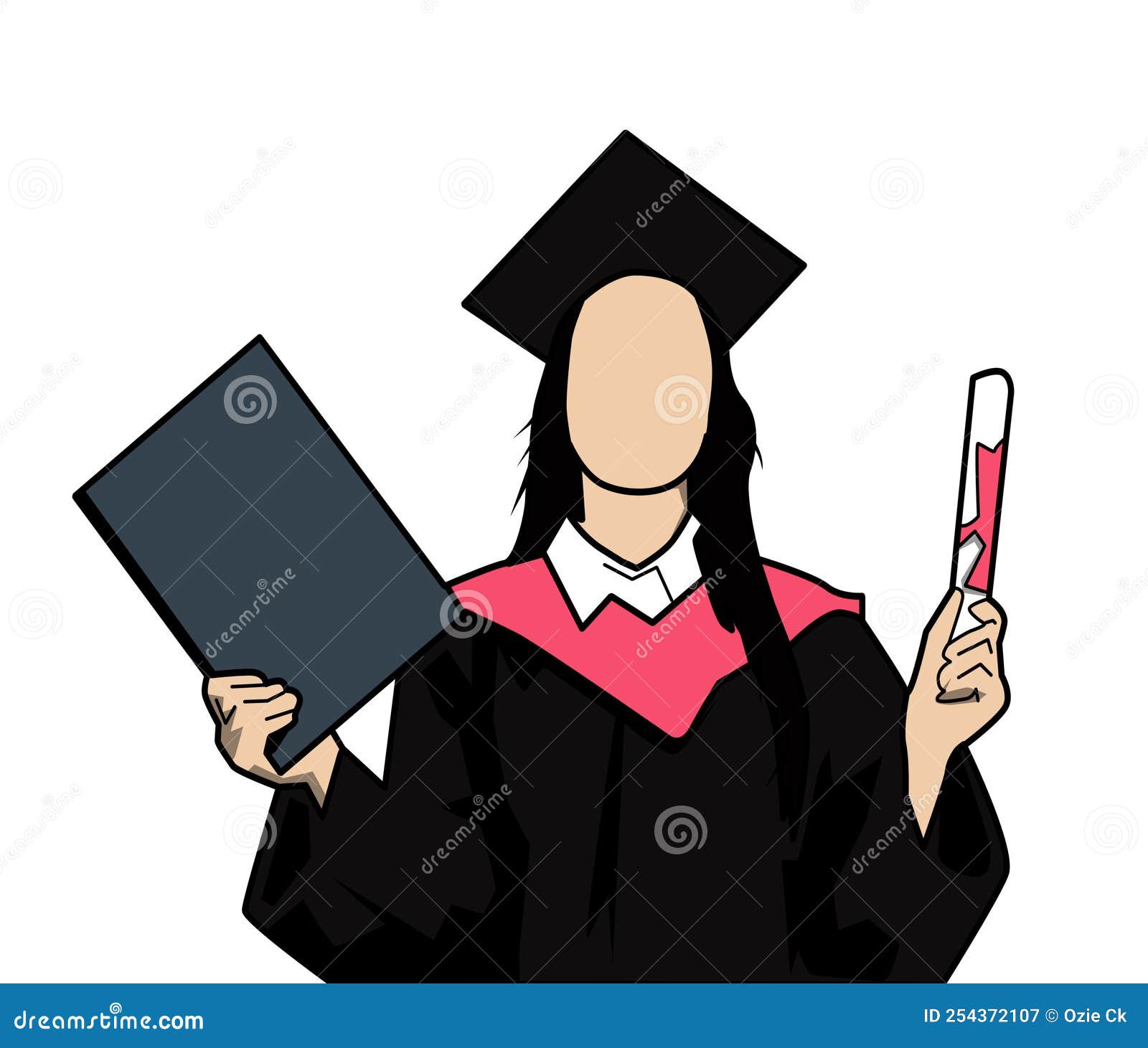 Graduation Celebration Image Illustration with Costume and Toga Hat ...