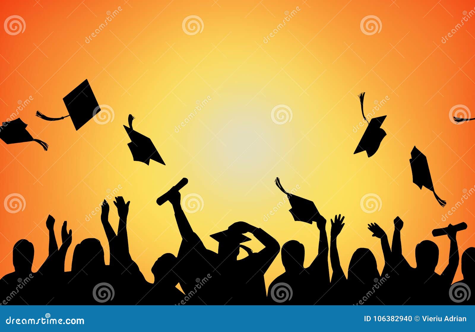 Graduation Celebration University Students Background Stock ...