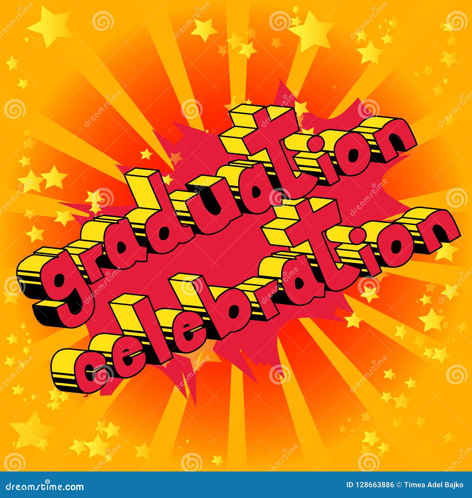 Graduation Celebration - Comic Book Style Words. Stock Illustration ...