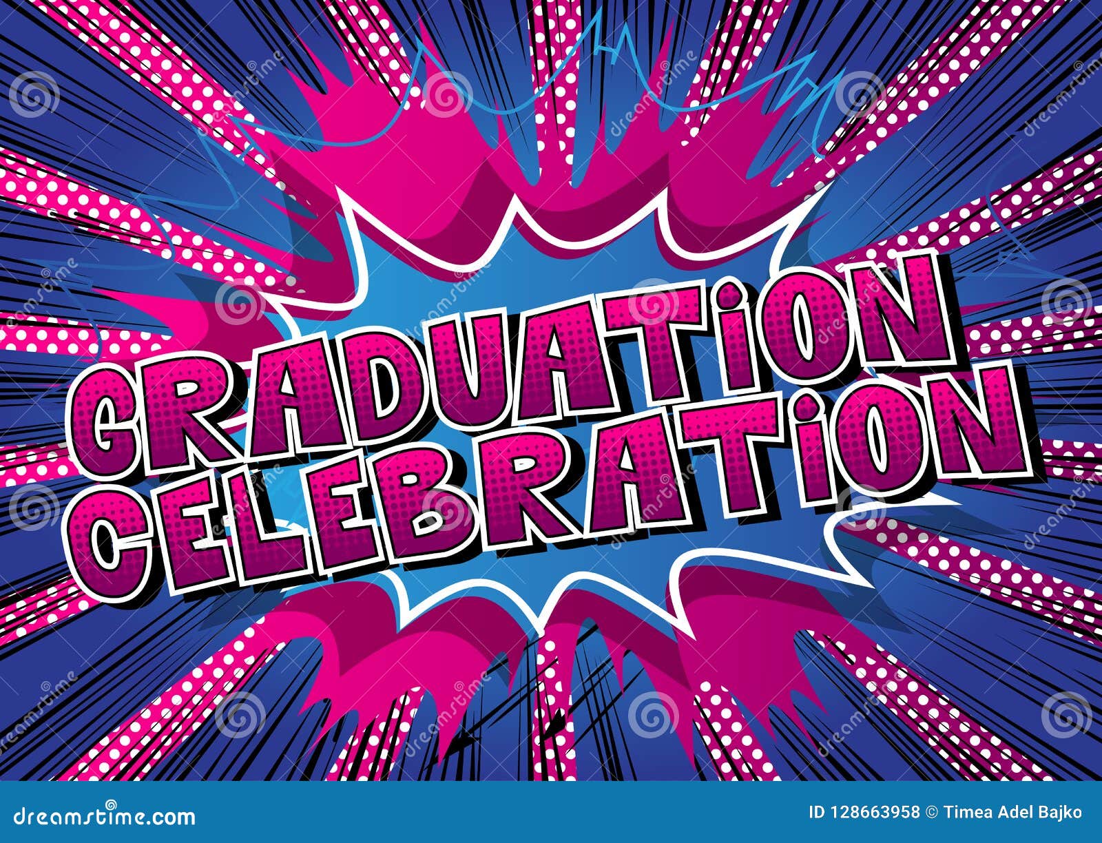 Graduation Celebration - Comic Book Style Words. Stock Illustration ...