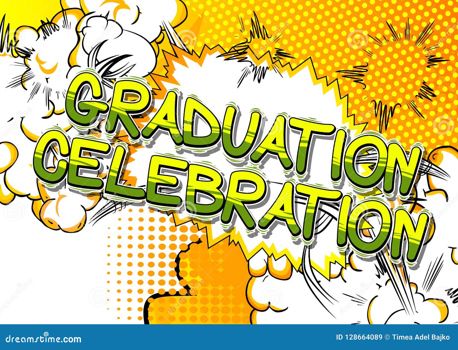 Graduation Celebration - Comic Book Style Words. Stock Illustration ...
