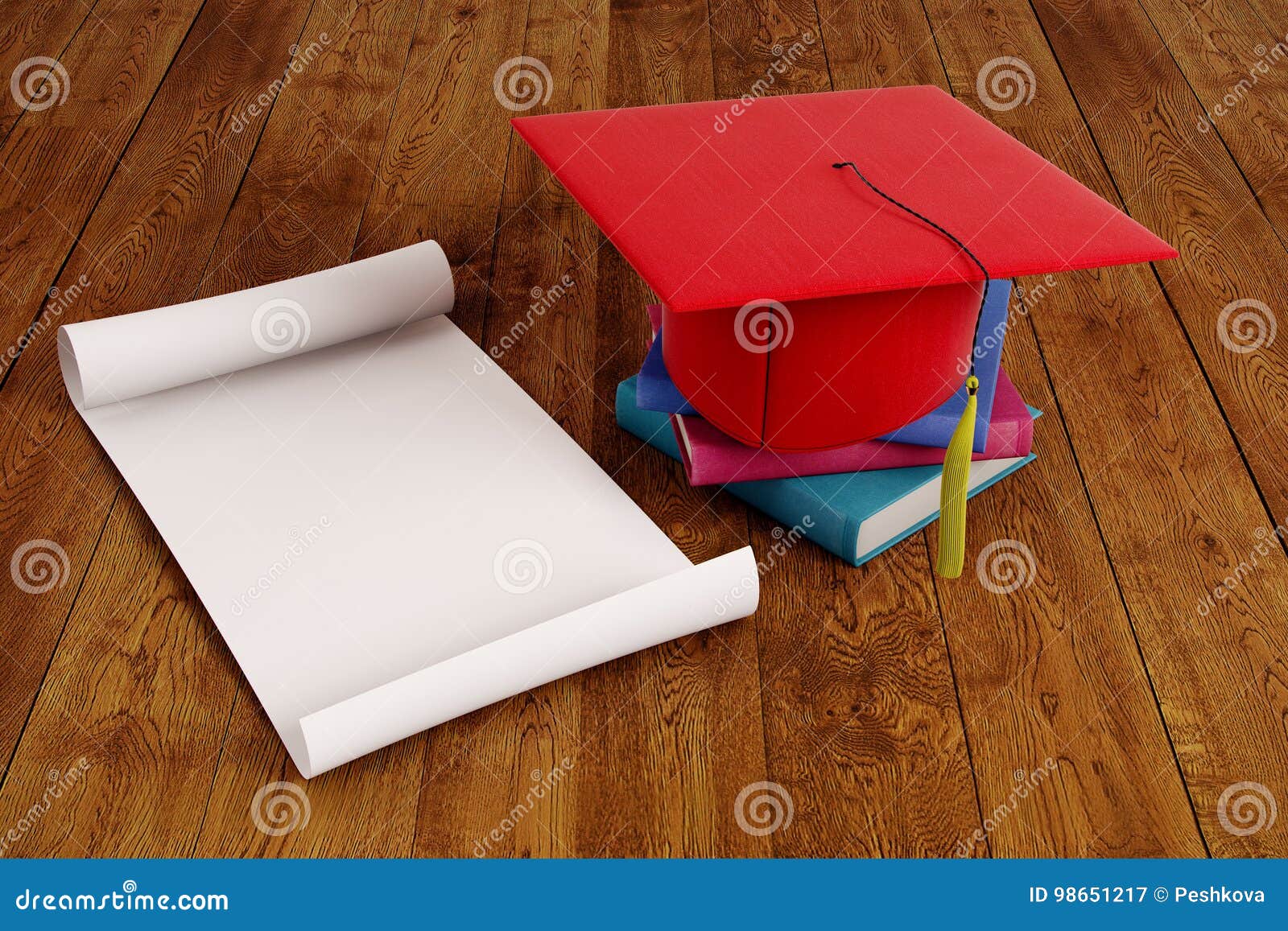 Graduation Ceremony Concept Stock Illustration - Illustration of blank ...