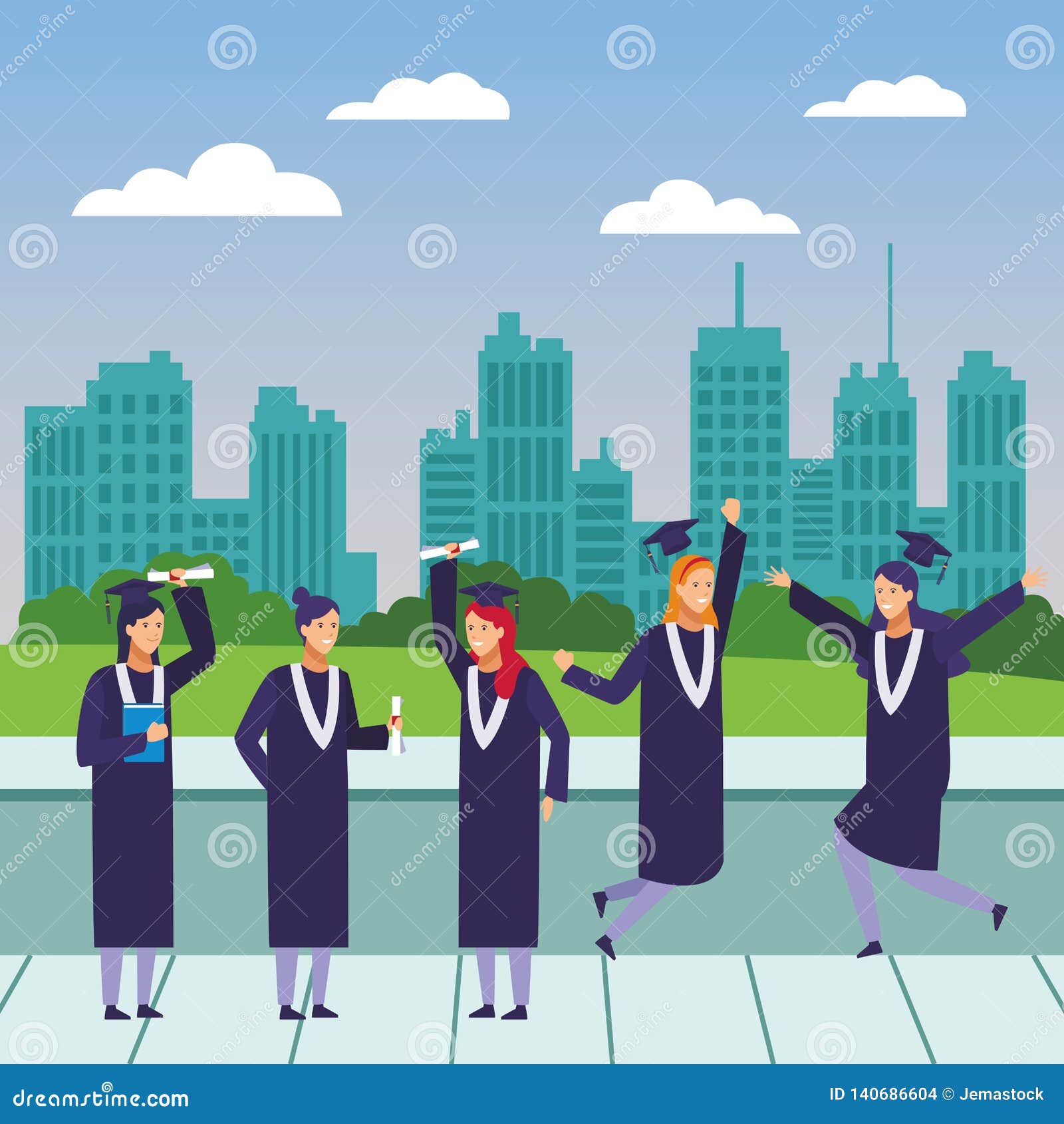 Graduation ceremony people stock vector. Illustration of intelligence ...