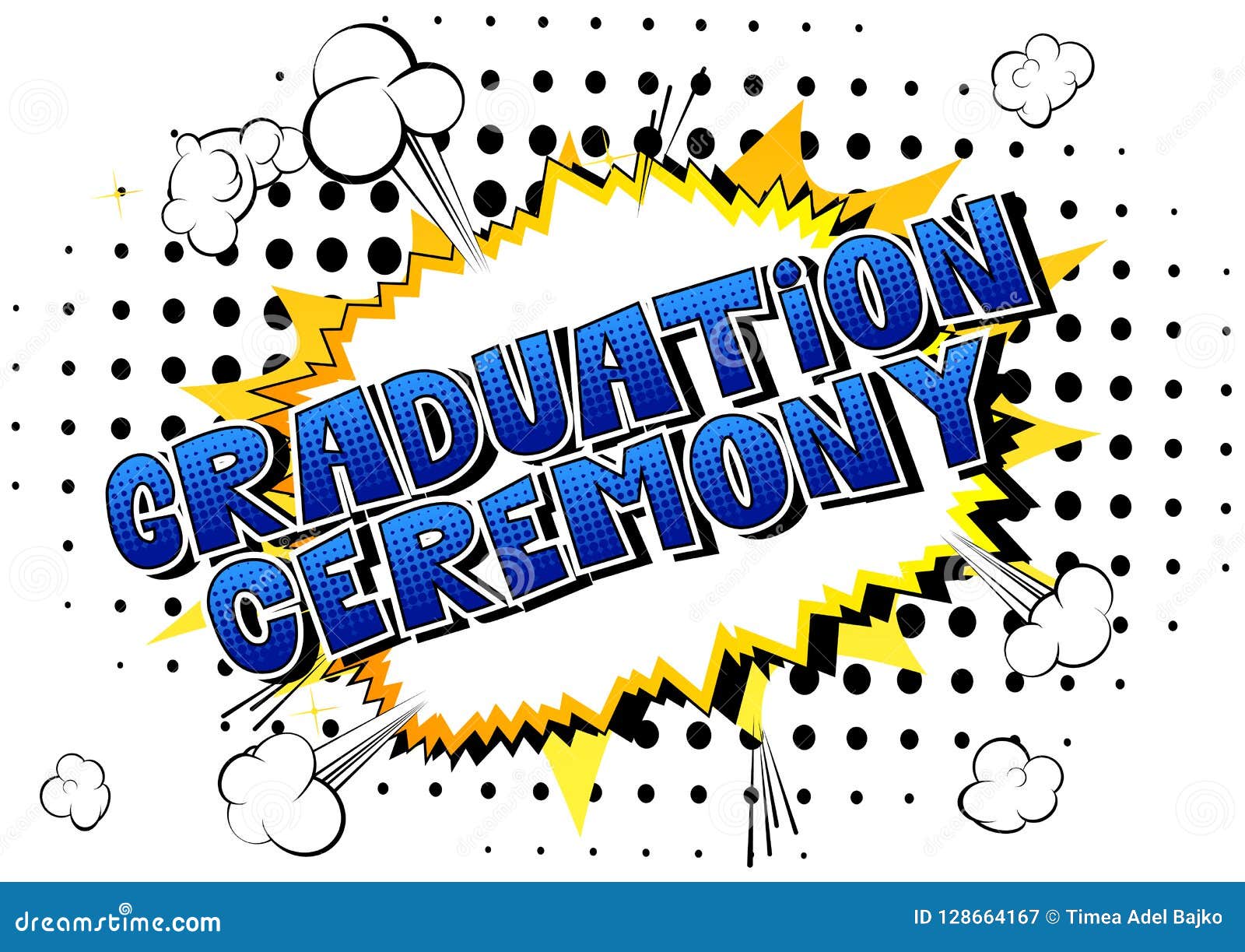 Graduation Ceremony - Comic Book Style Words. Stock Illustration ...