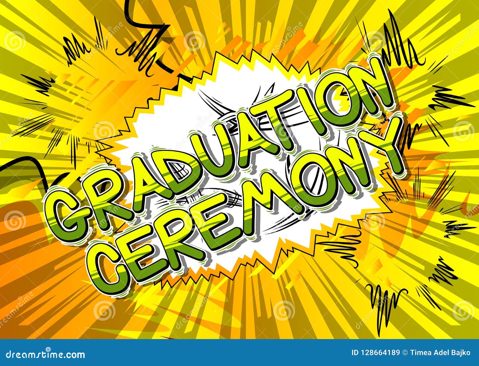 Graduation Ceremony - Comic Book Style Words. Stock Illustration ...