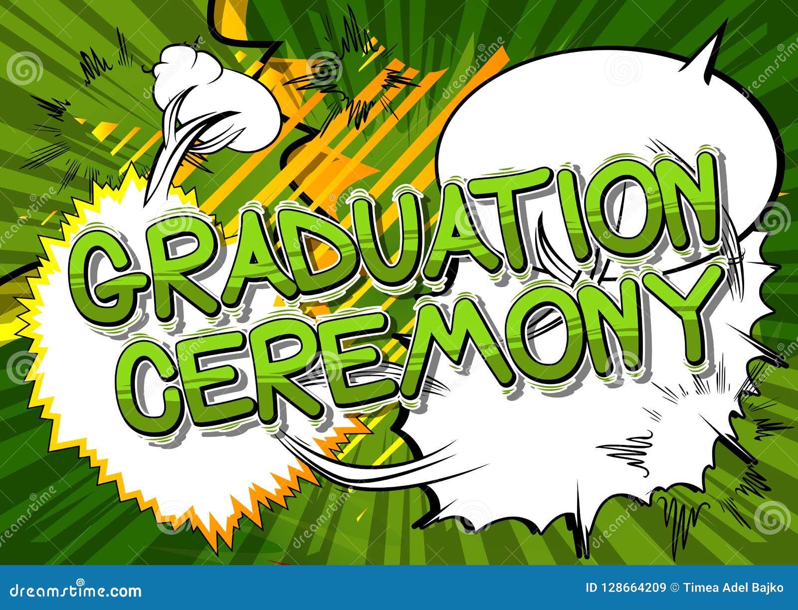 Graduation Ceremony - Comic Book Style Words. Stock Illustration ...