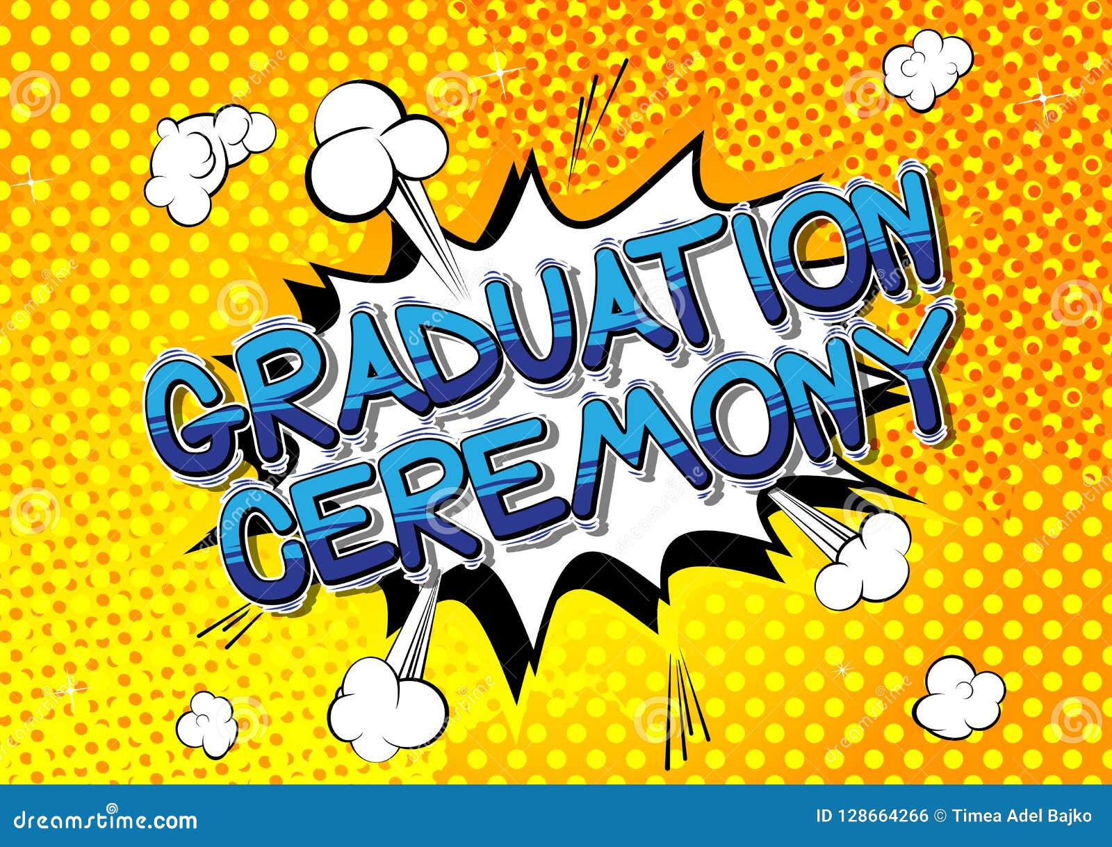 Graduation Ceremony - Comic Book Style Words. Stock Illustration ...