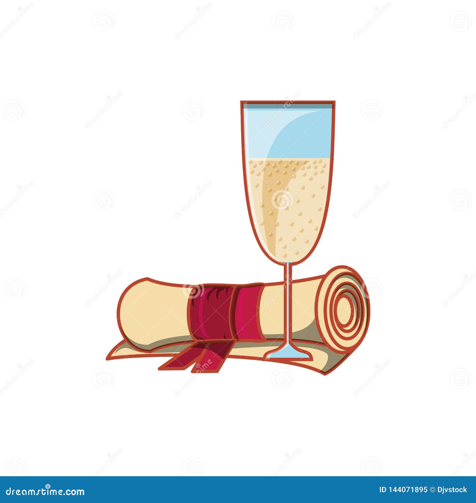 Graduation Certificate with Cup Stock Illustration - Illustration of ...