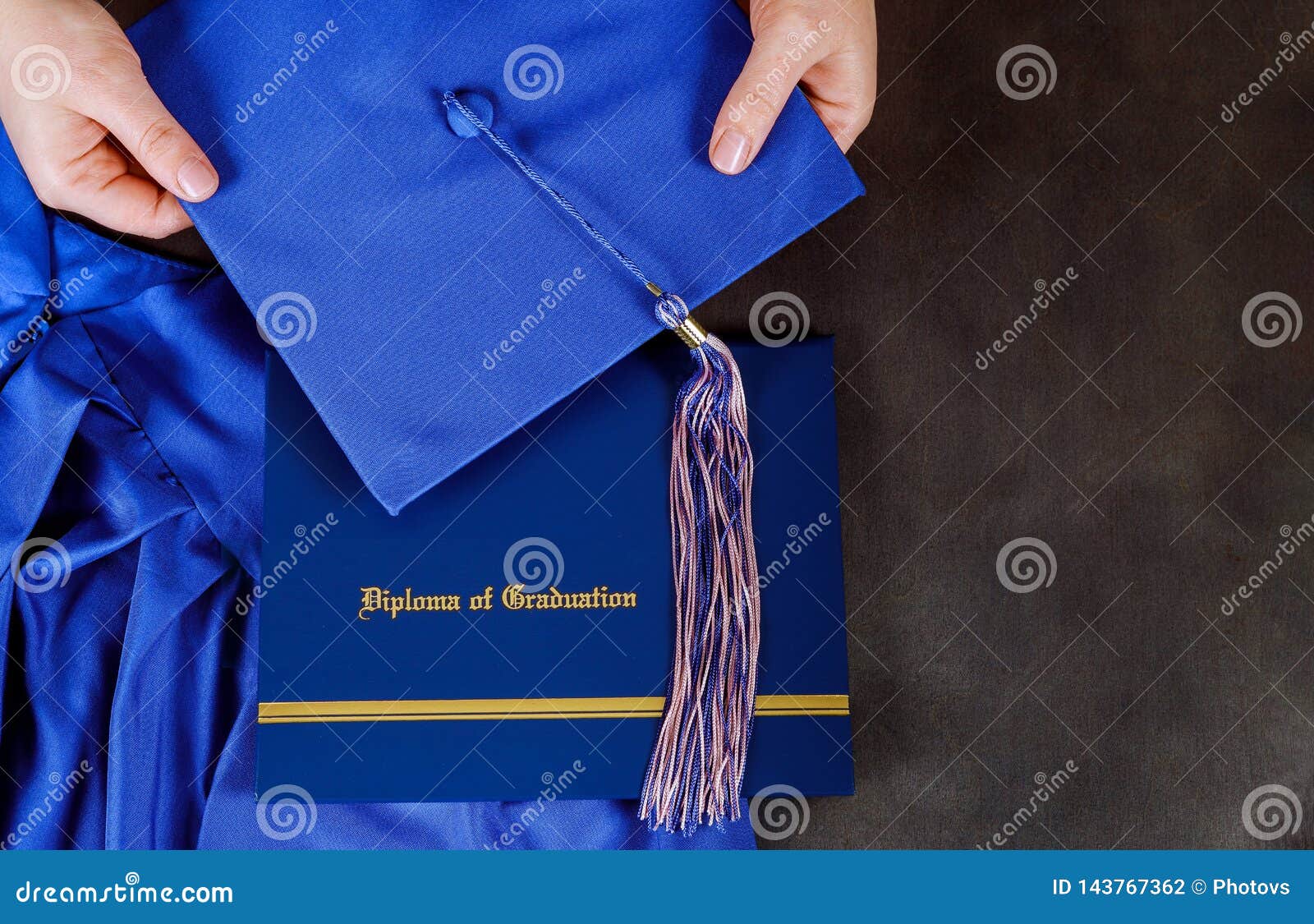 A Graduation Certificate Diploma with Graduation Hat with Empty Space ...