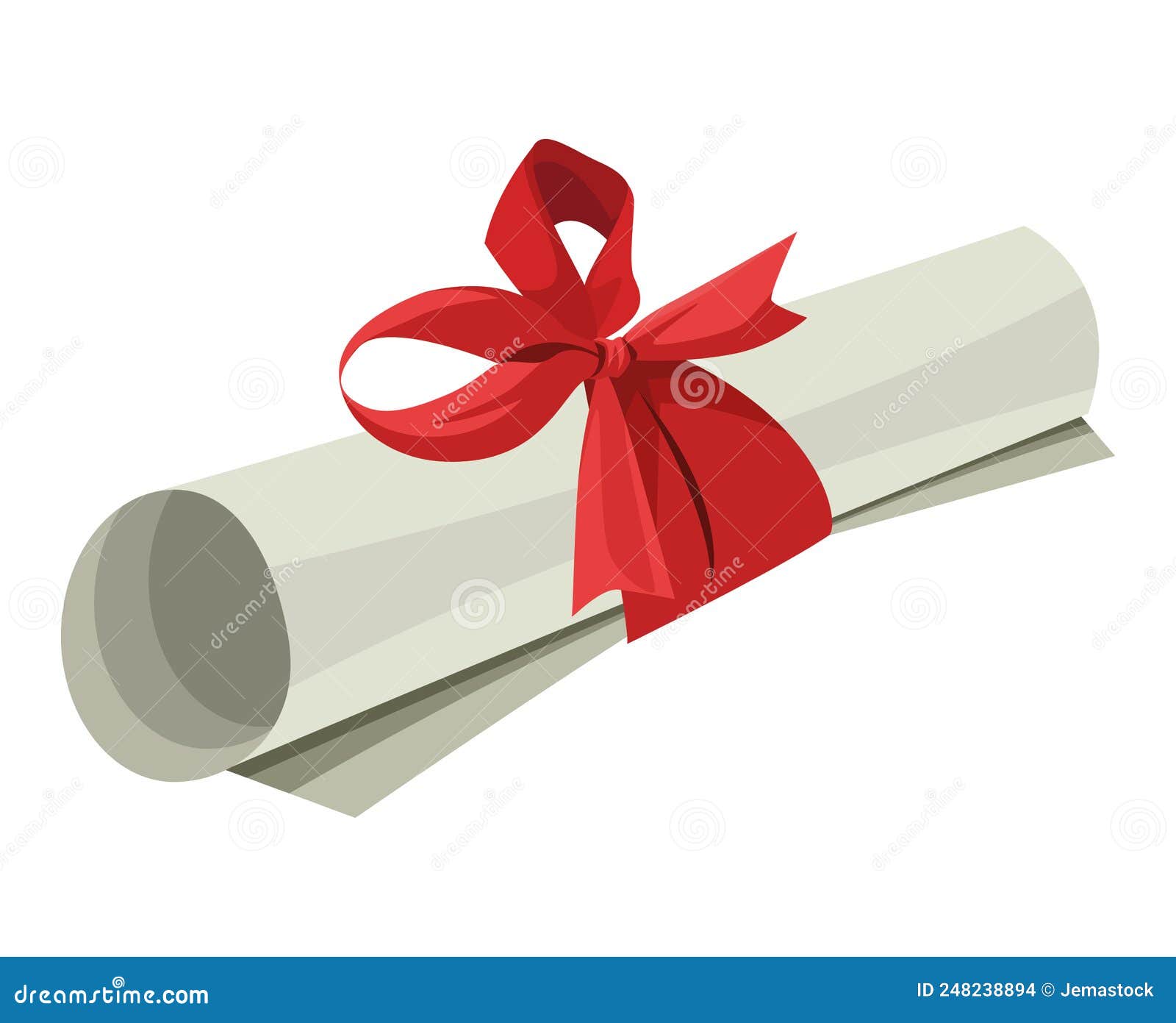 Graduation Certificate Diploma Roll Stock Vector - Illustration of ...