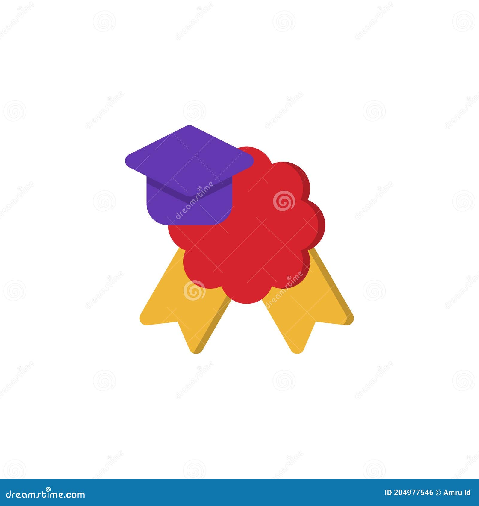 Graduation and Certificate Flat Icon Logo and Illustration Vector Stock ...