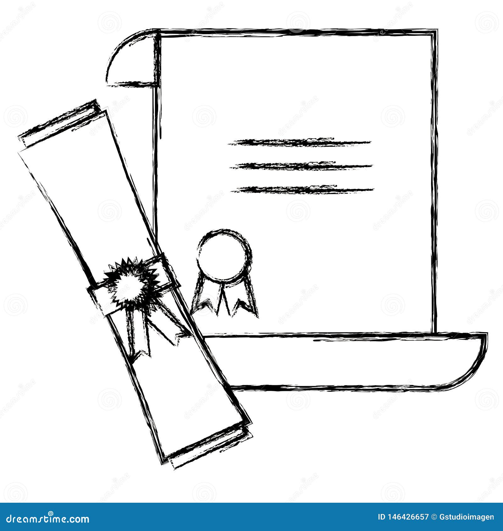 Graduation Certificate Isolated Icon Stock Illustration - Illustration ...