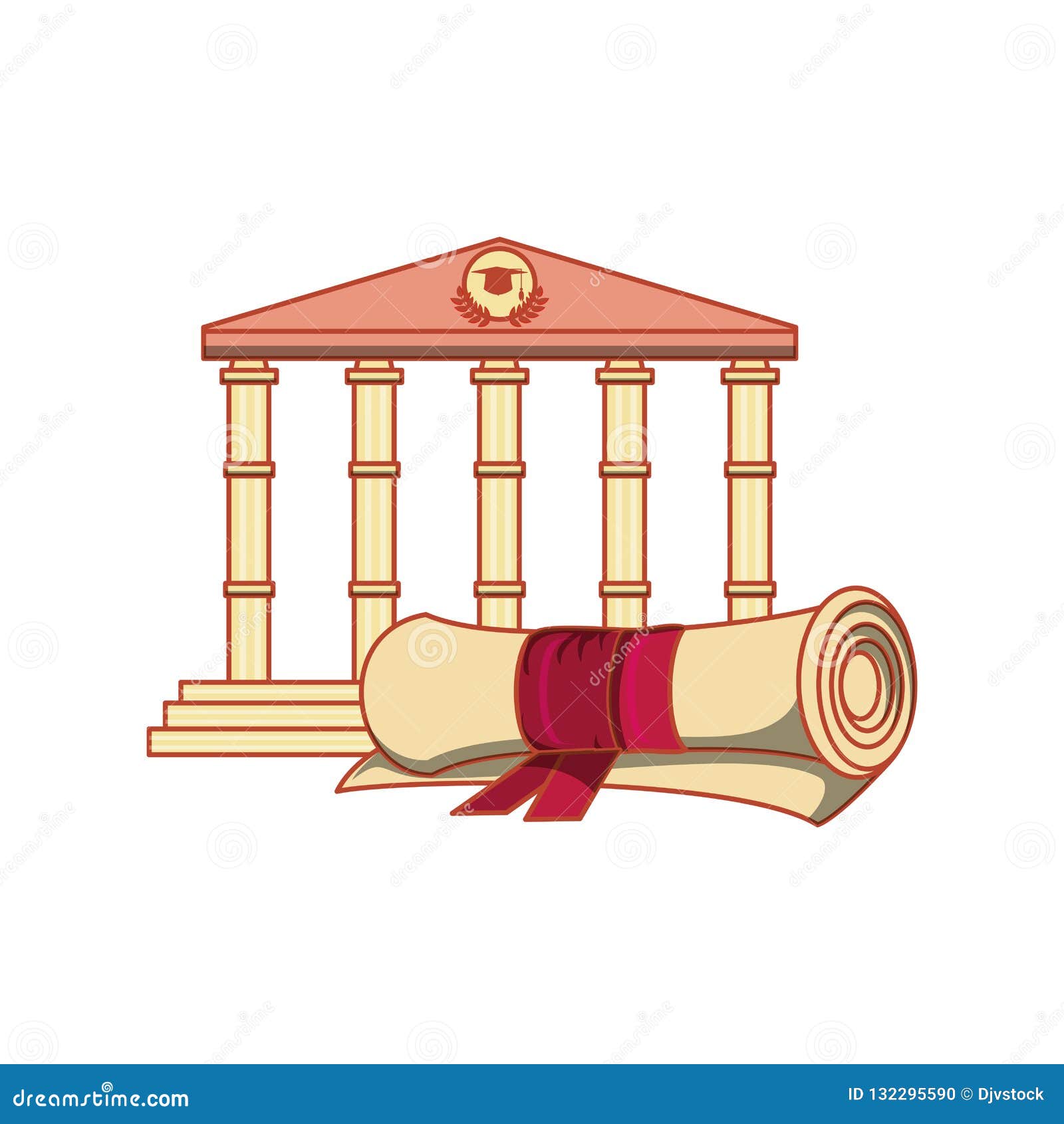 Graduation Certificate with Structure Academy Stock Vector ...