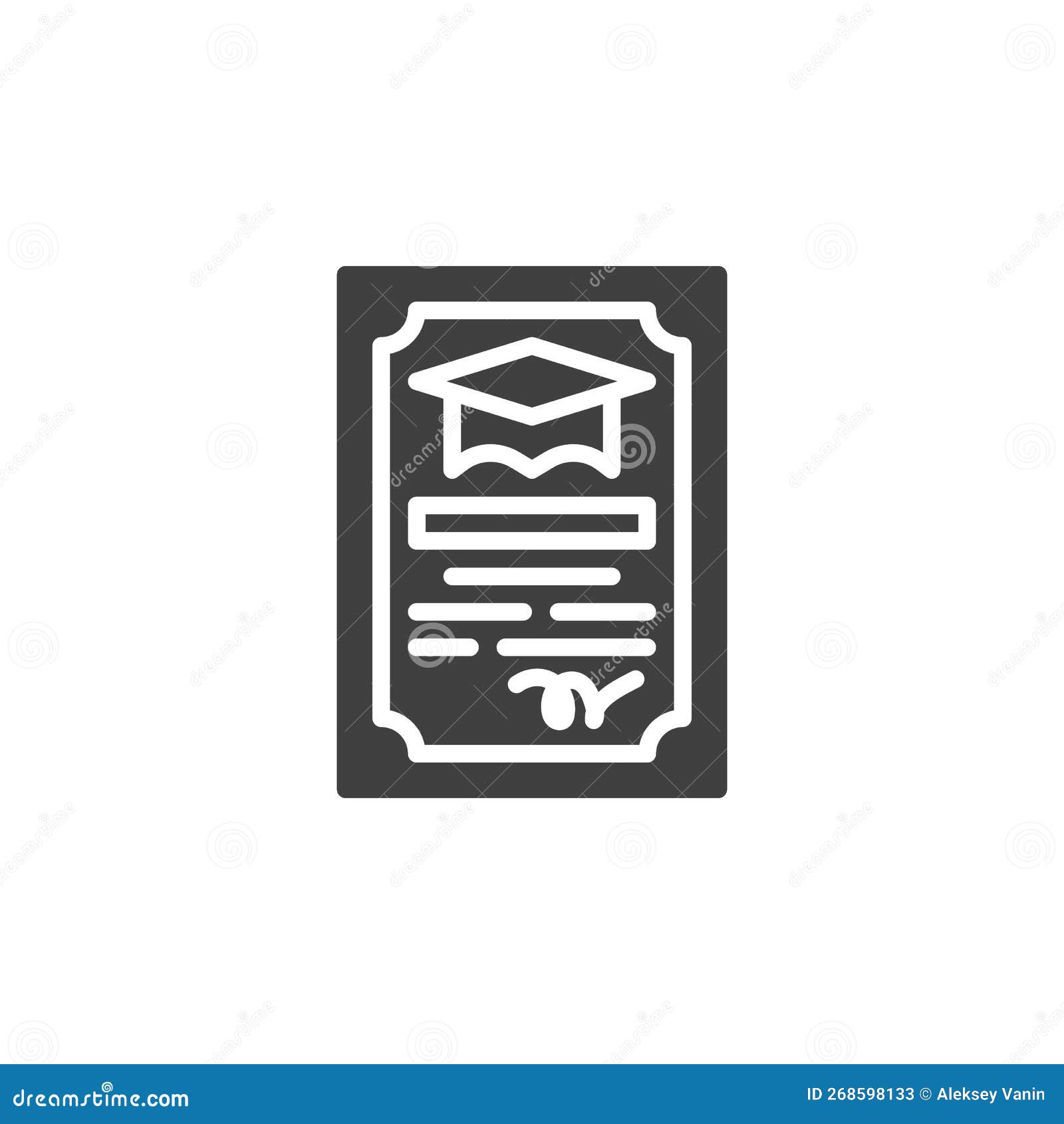 Graduation Certificate Vector Icon Stock Illustration - Illustration of ...