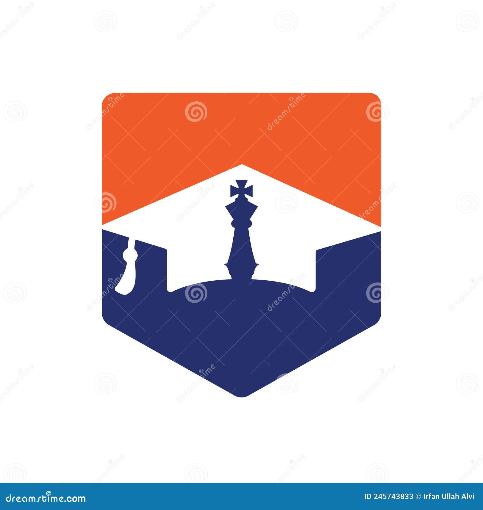 Graduation Chess Knight Vector Logo Design. Education Strategy Vector ...