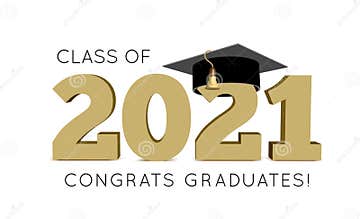 Graduation Class of 2021 with Cap. Vector Illustration Stock Vector ...
