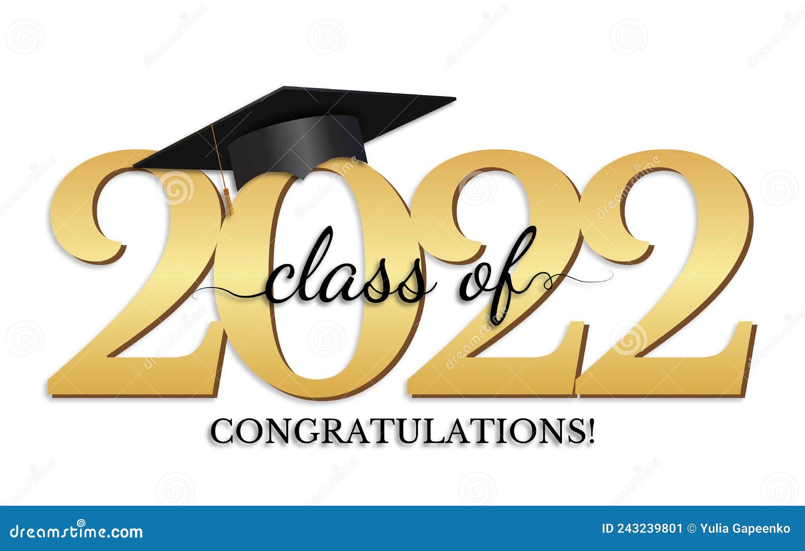 Graduation Class of 2022 Greeting Background. Vector Illustration Stock ...