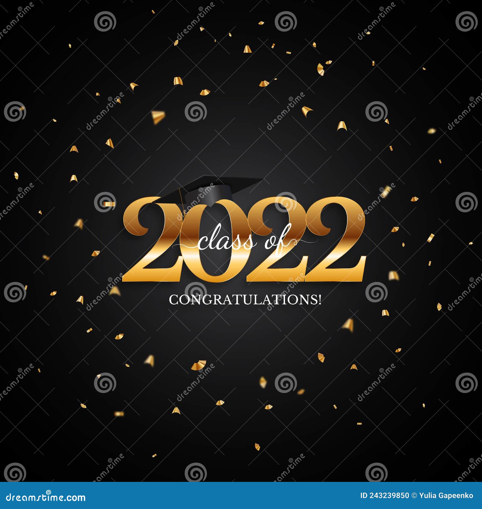 Graduation Class of 2022 Greeting Background. Vector Illustration Stock ...