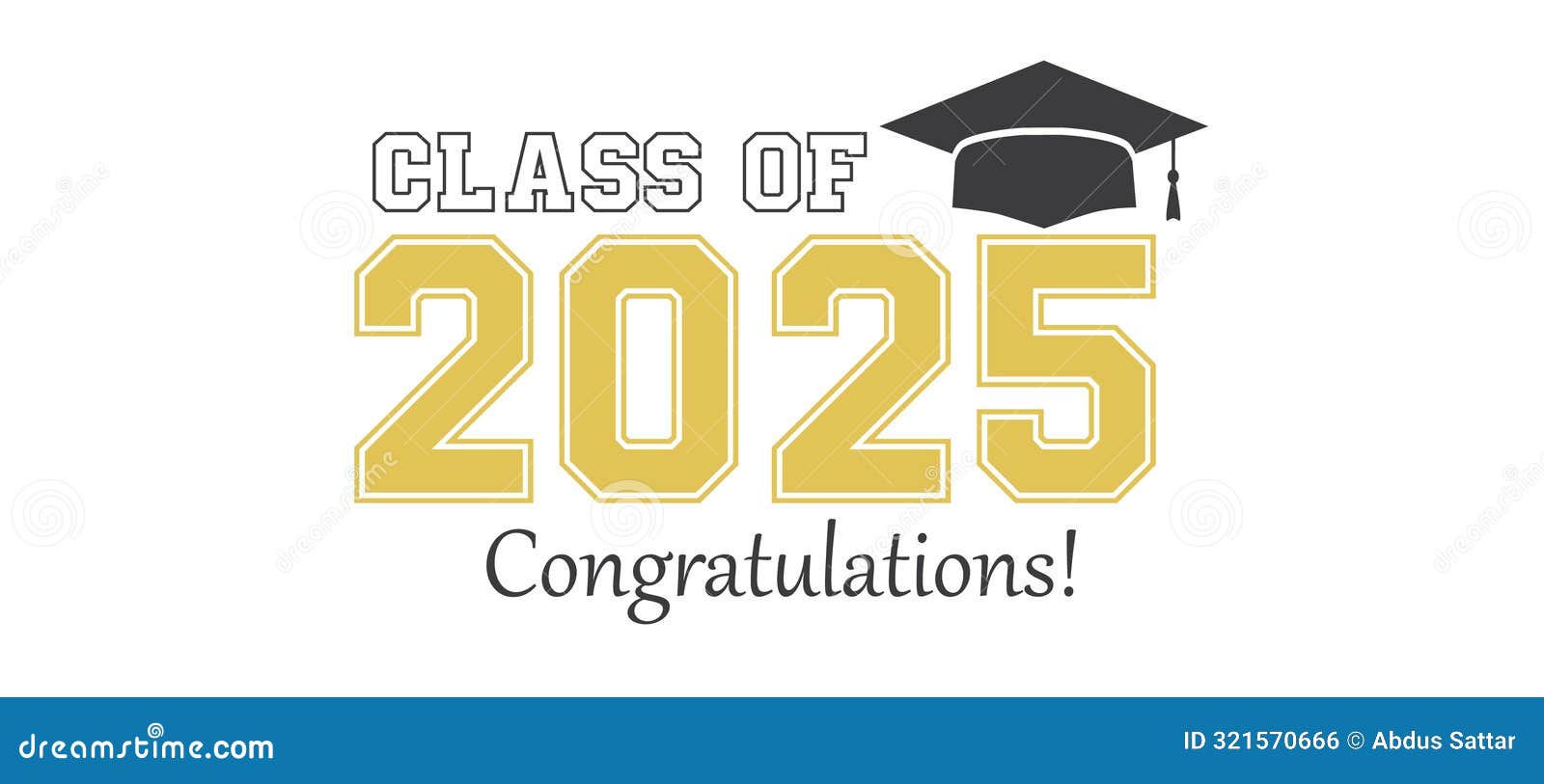 Graduation Class of 2025 Greeting Card Vector Design Congratulations ...