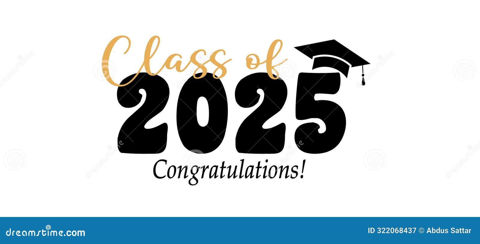 Graduation Class of 2025 Greeting Card Vector Design Congratulations ...