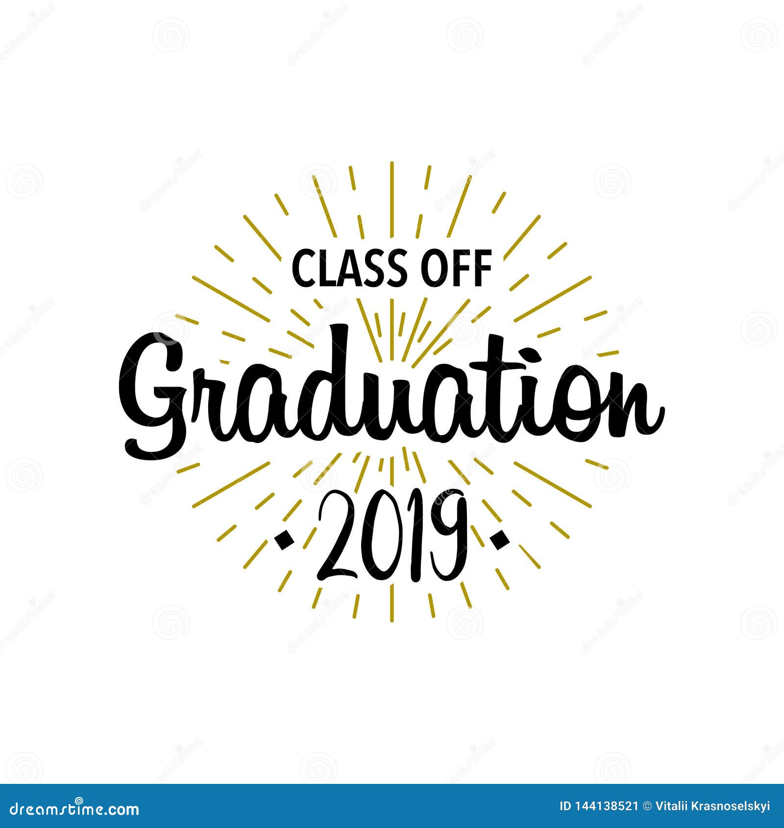 Graduation Class Off. Sunburst with Text. Template Design Elements ...