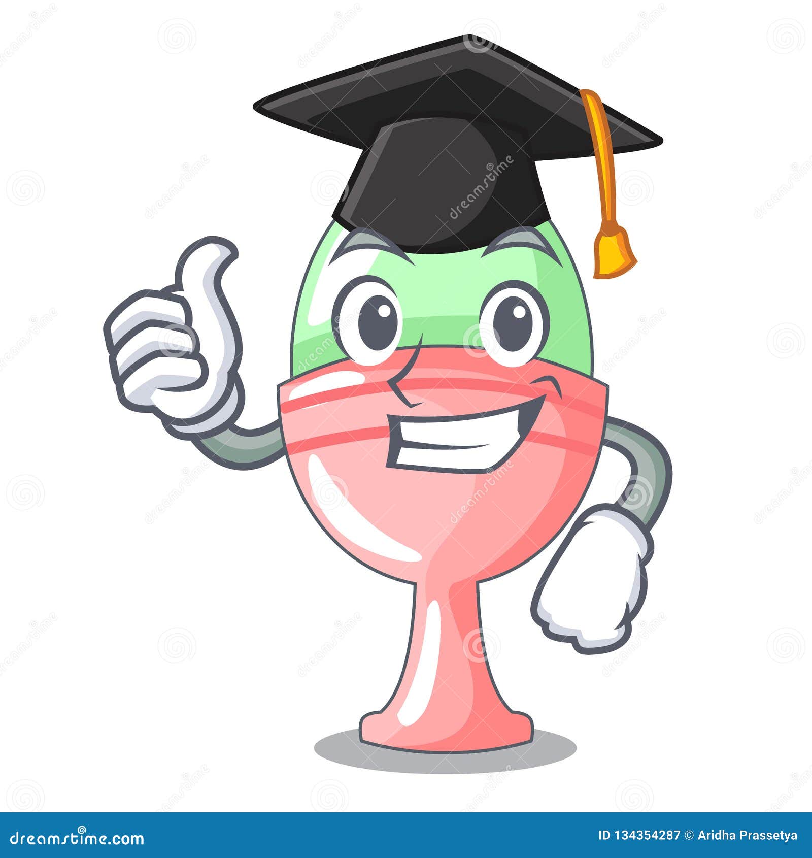Graduation Colored Easter Egg in Cup Cartoon Stock Vector ...