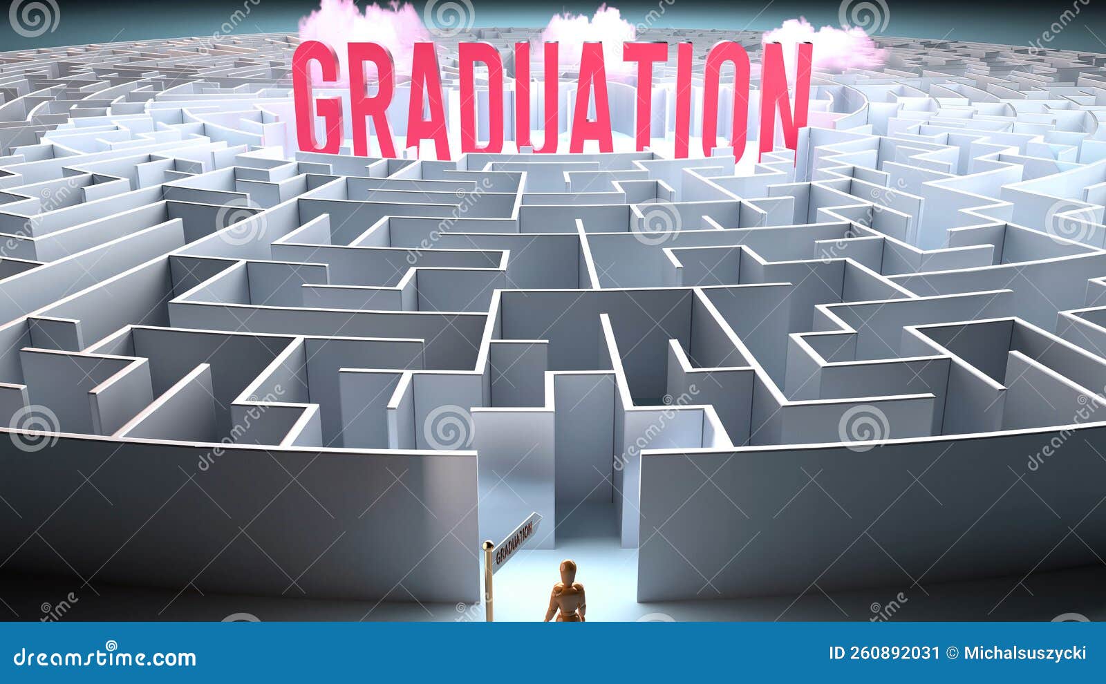 Graduation and a Complicated Path To it Stock Illustration ...