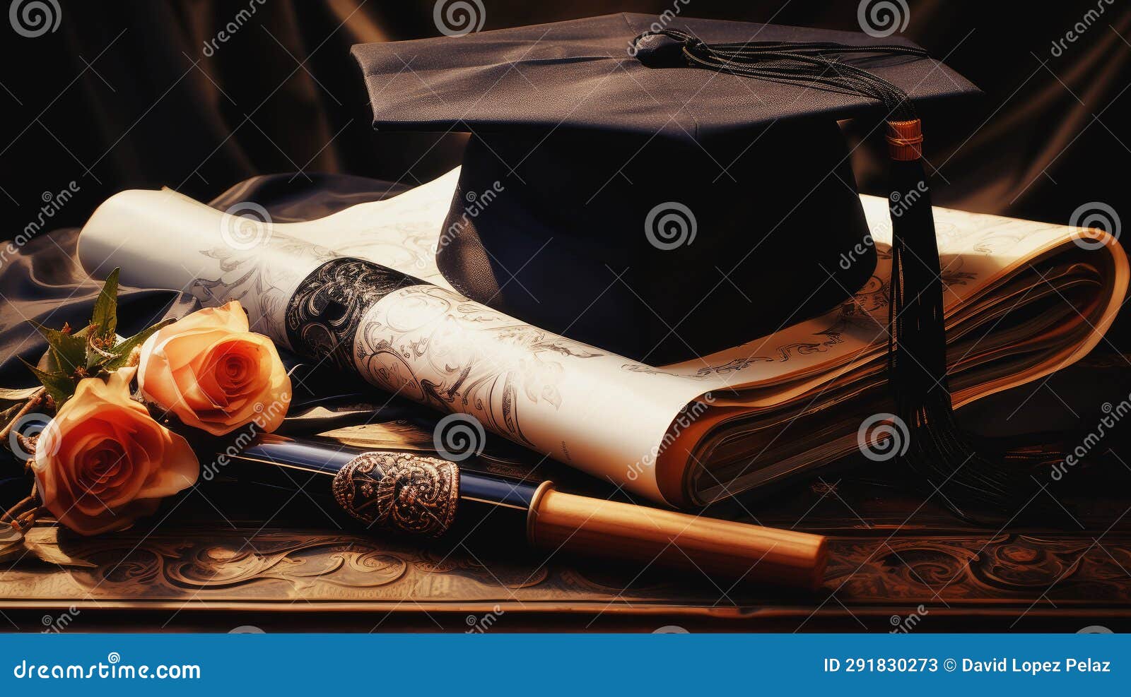 Graduation Concept at the End of the Course. EDUCATION. Generative AI ...