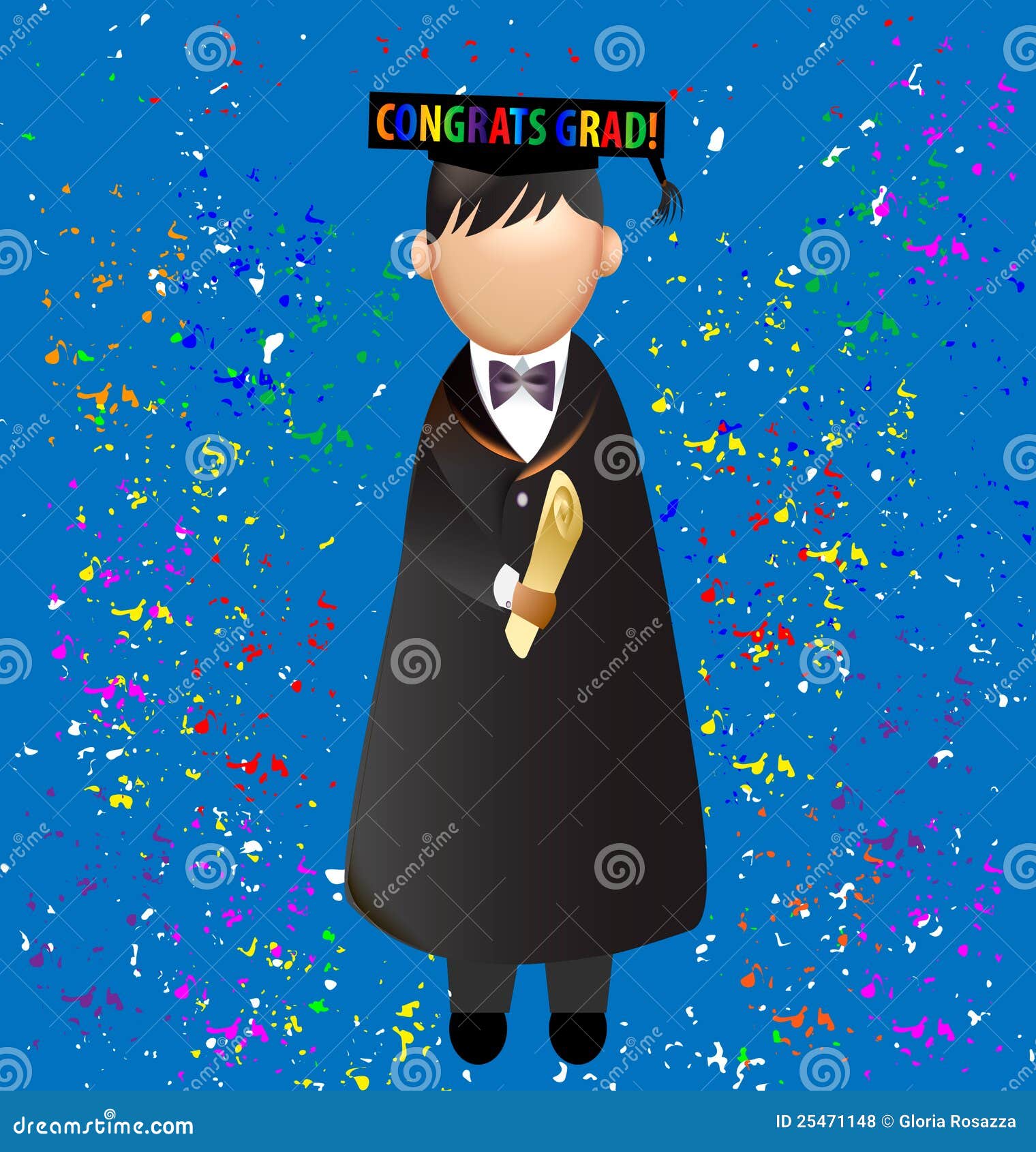 Graduation Congrats ! Smiley Face. Vector Illustration | CartoonDealer ...