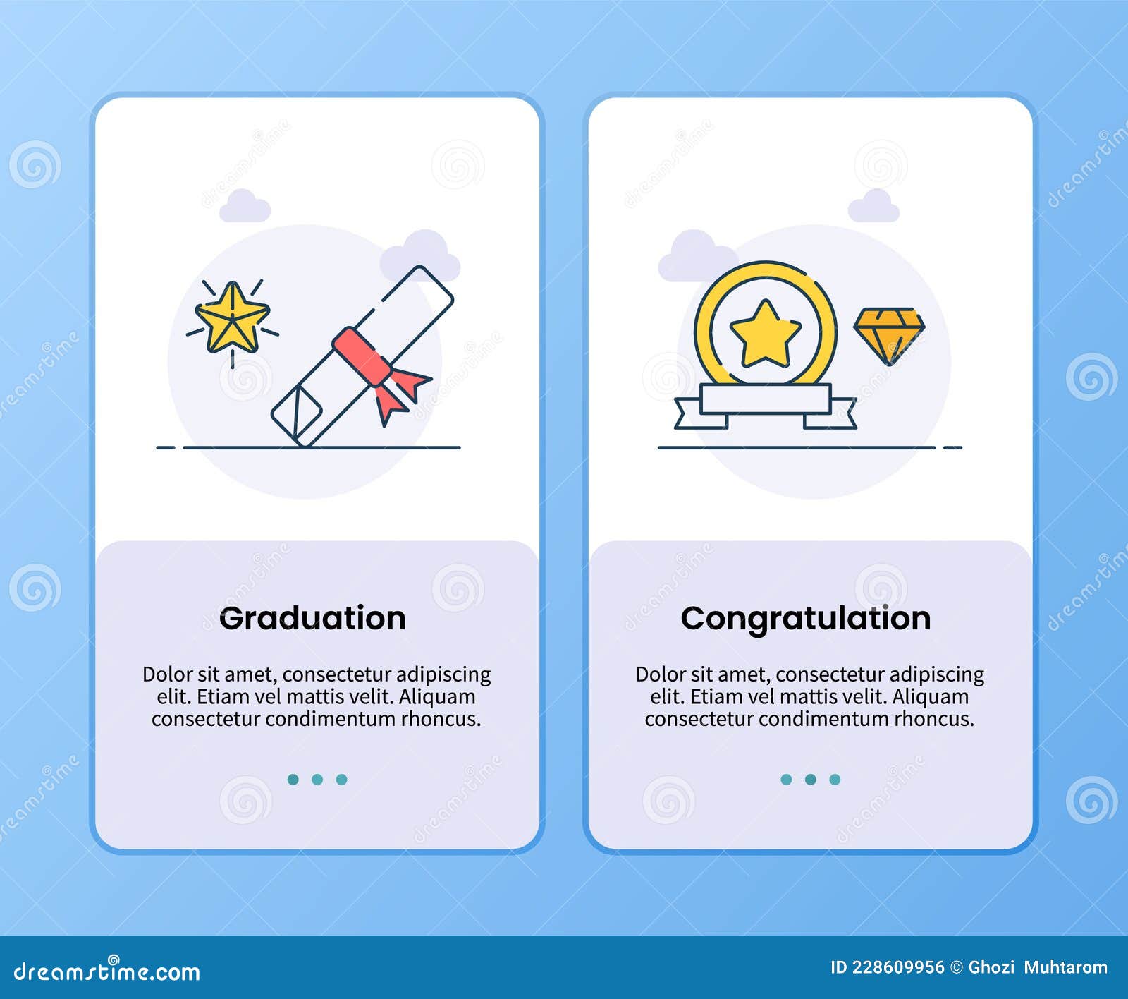 Graduation and Congratulation on Boarding Template for Mobile Ui User ...