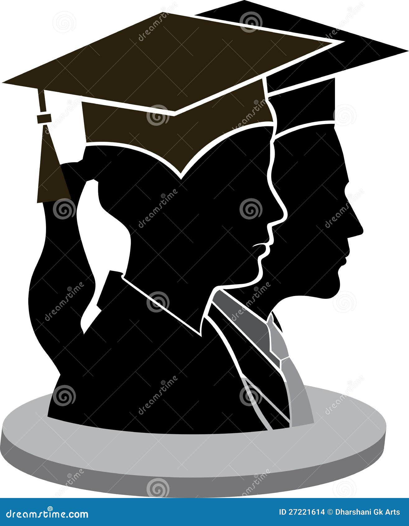 Graduation Couple Logo Vector Illustration | CartoonDealer.com #36491704