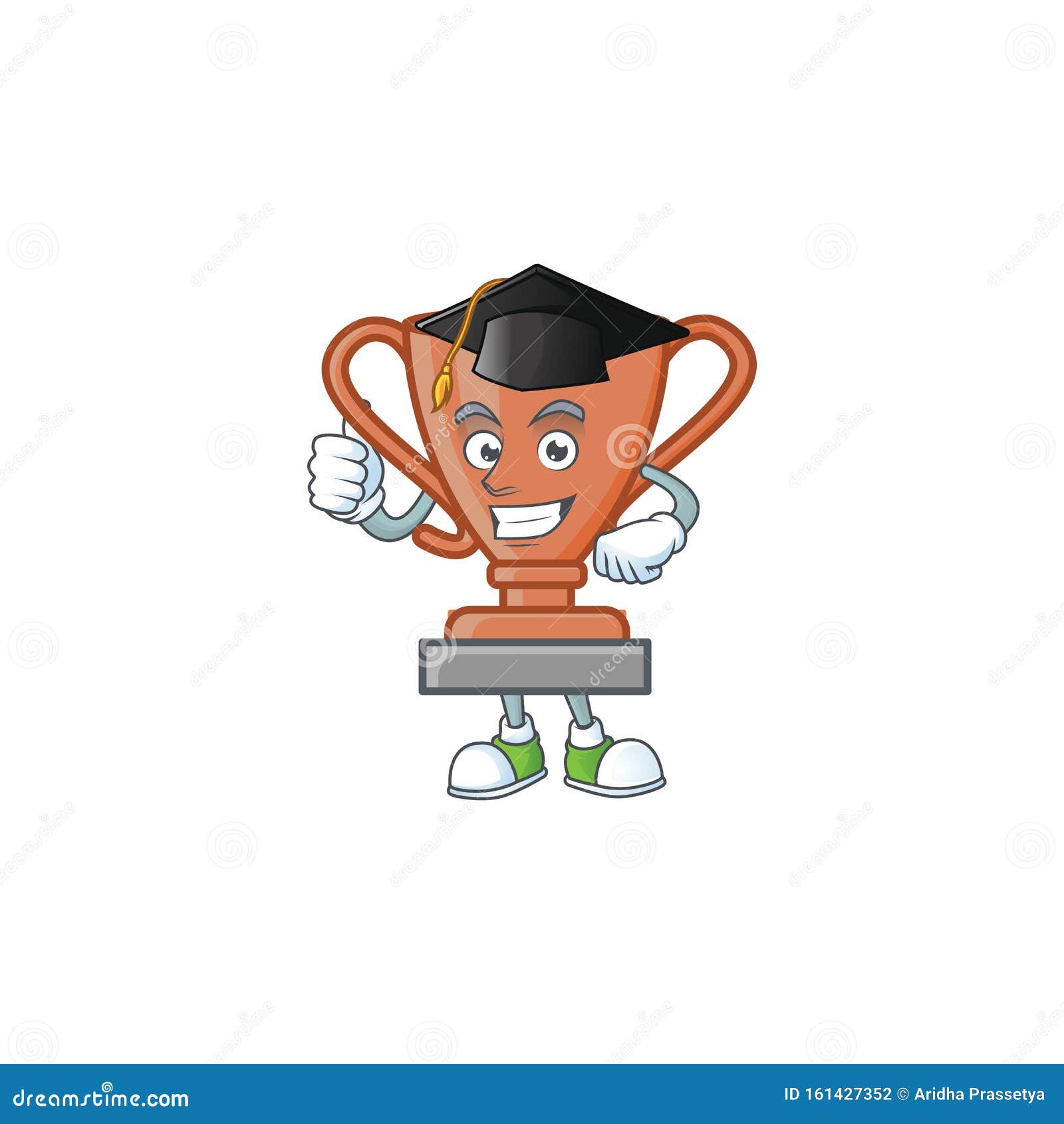 Graduation Cup Bronze Trophy for Win Collection. Stock Vector ...